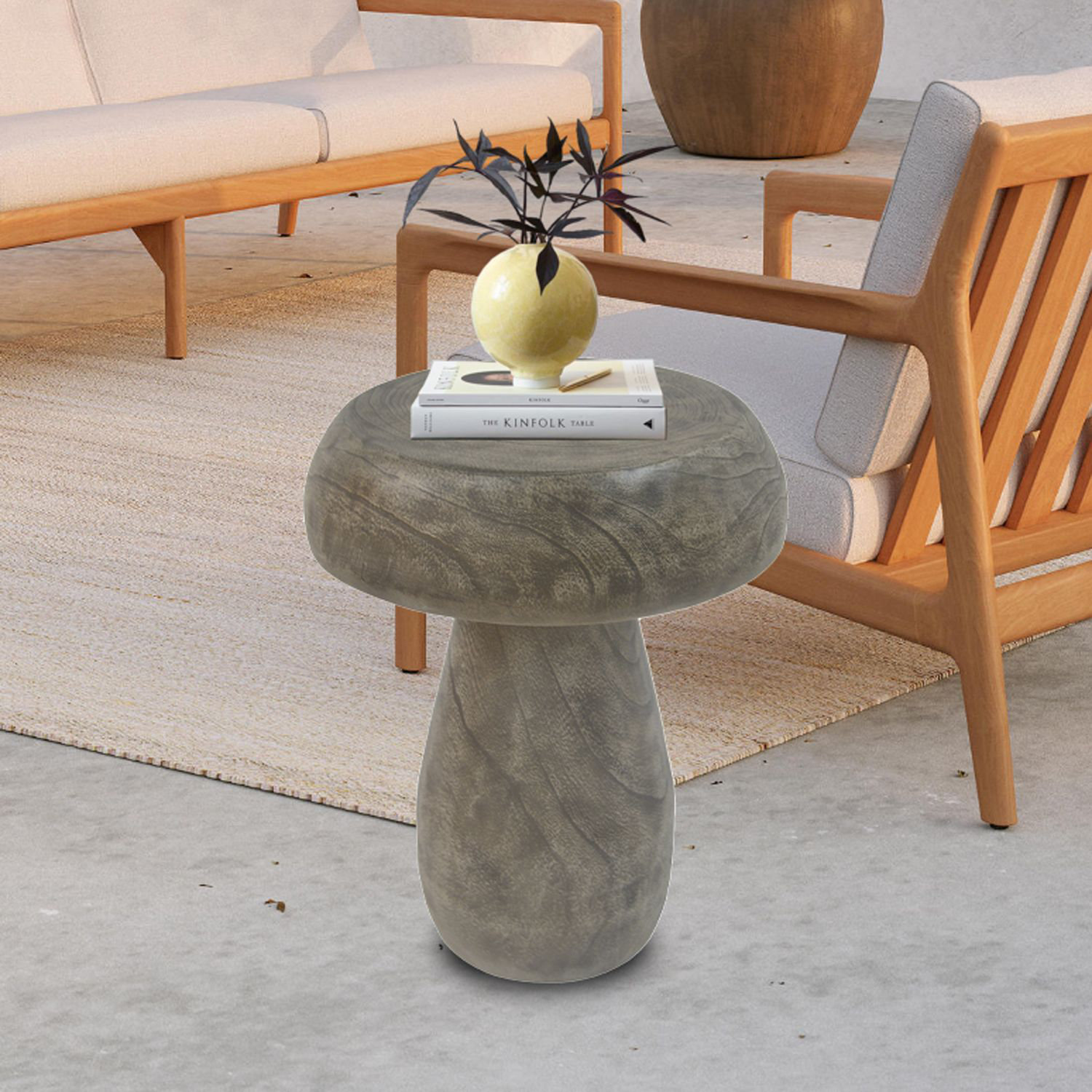 Ivy Bronx Vintage style mushroom shaped side table is suitable for ...