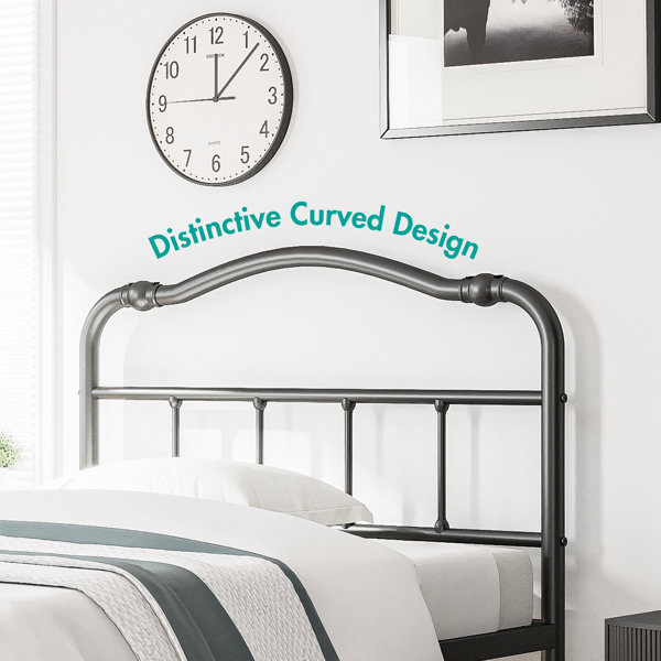 Williston Forge Amylia Double Wave Headboard and Footboard Heavy Duty ...