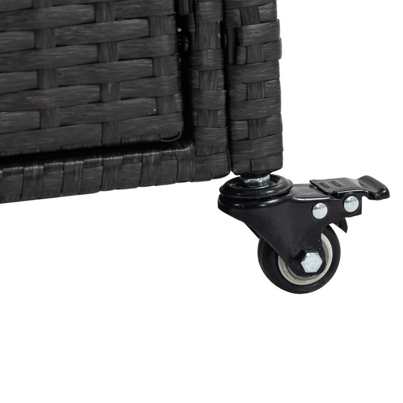 Dovecove Outdoor Wicker Bar Cart with Wheels | Wayfair