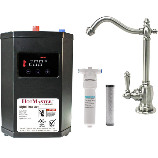 Westbrass Victorian 9" 1-Handle Hot Water Dispenser Faucet with Heating ...