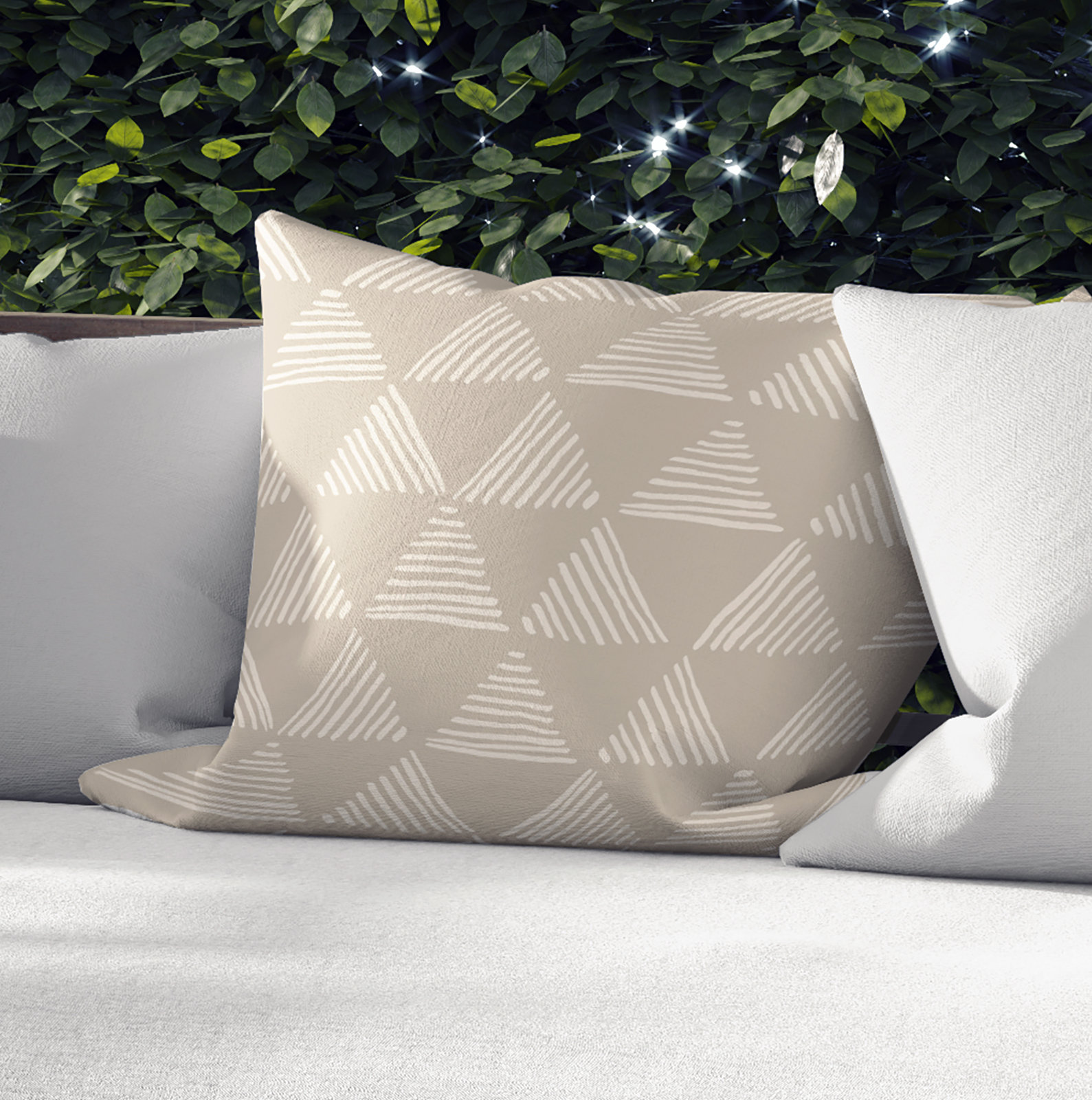 KAVKA DESIGNS Triangular Prism Outdoor Square Pillow Cover & Insert ...