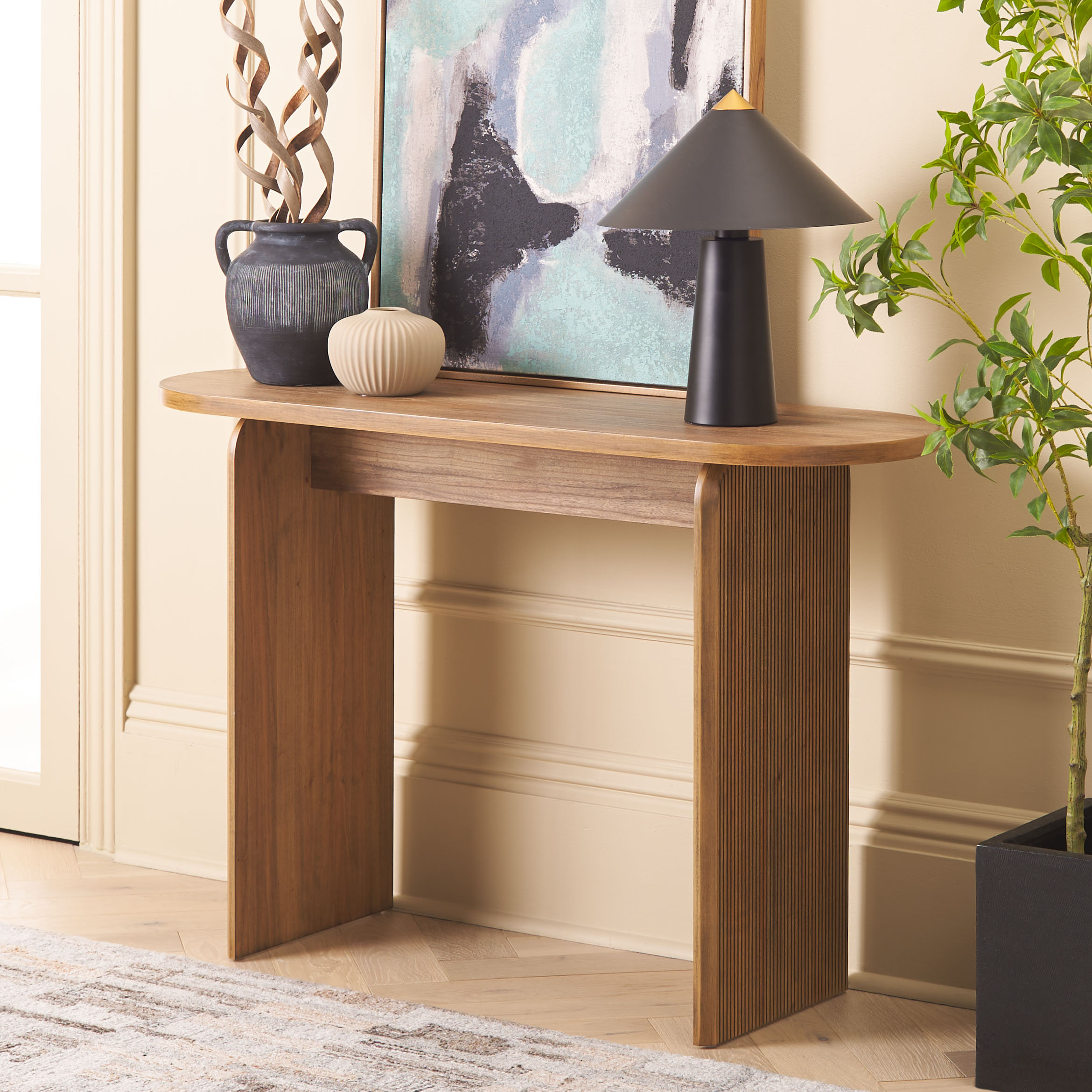 Wade Logan® Bearl Ribbed Console Table & Reviews | Wayfair