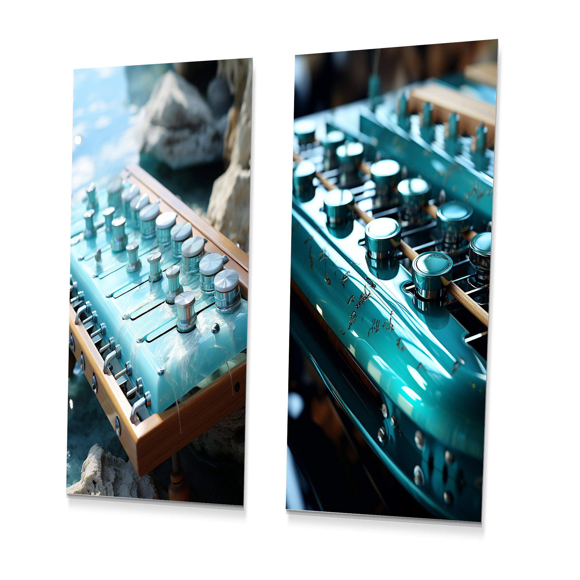 Latitude Run® Music Cyan Percussive Vibes - Music Metal Wall Art Set Of ...