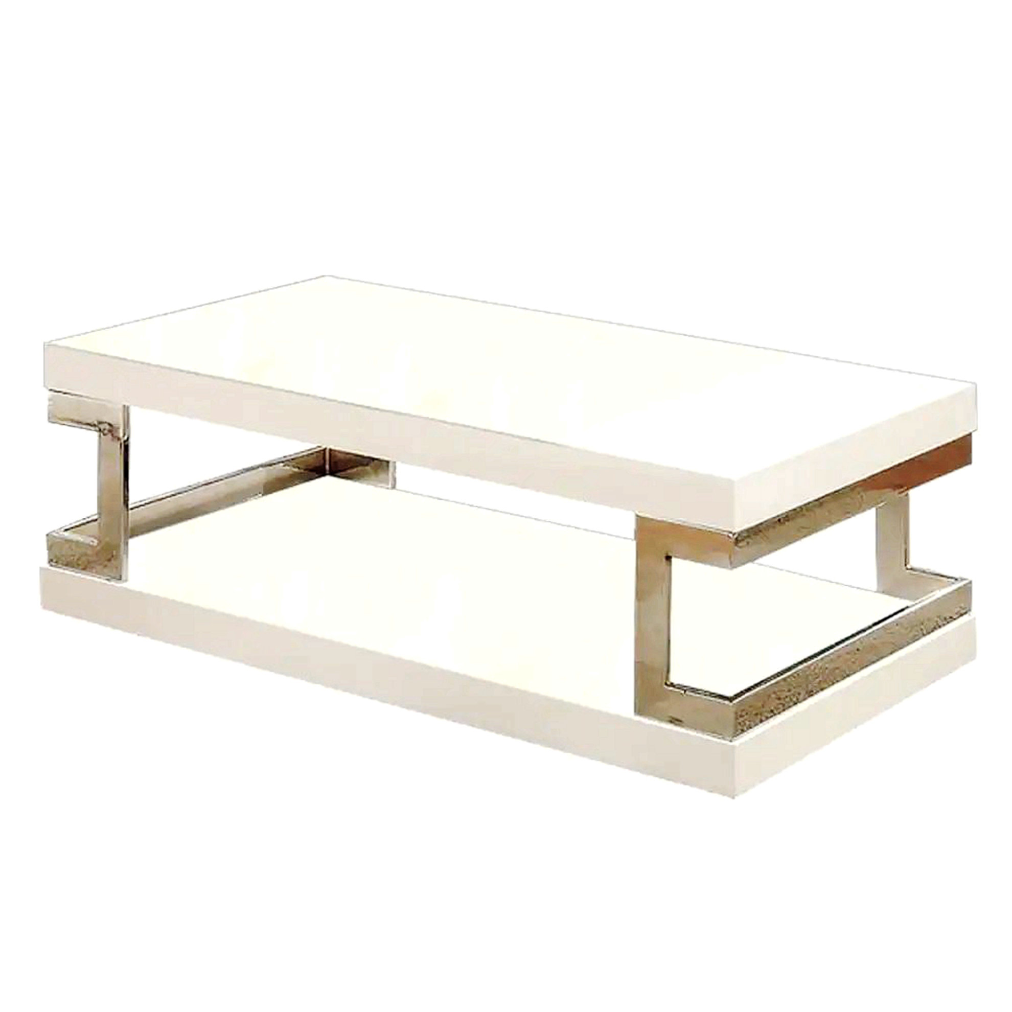 Wrought Studio™ Contemporary Style White 1Pc Coffee Table Bottom Shelf ...