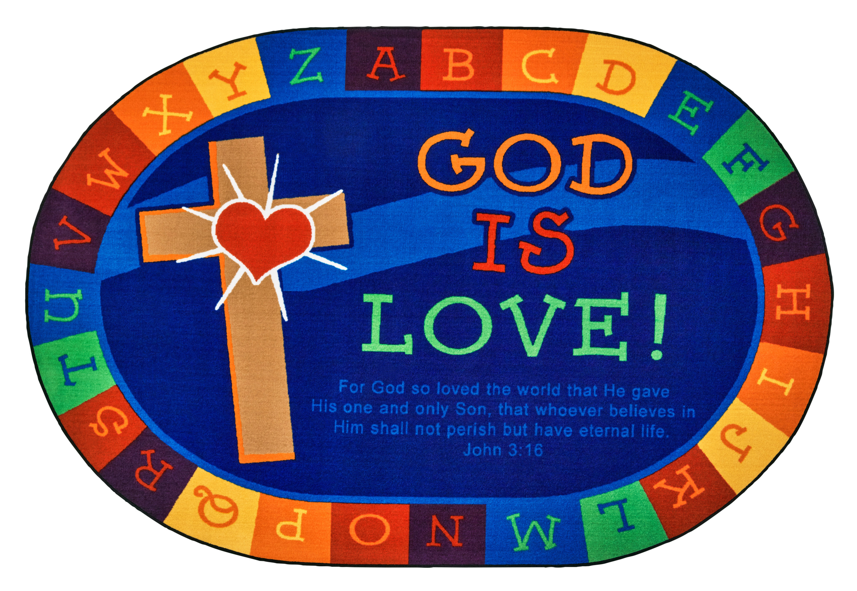Carpets for Kids God is Love Learning KID$Value Plus Tufted Blue Area ...