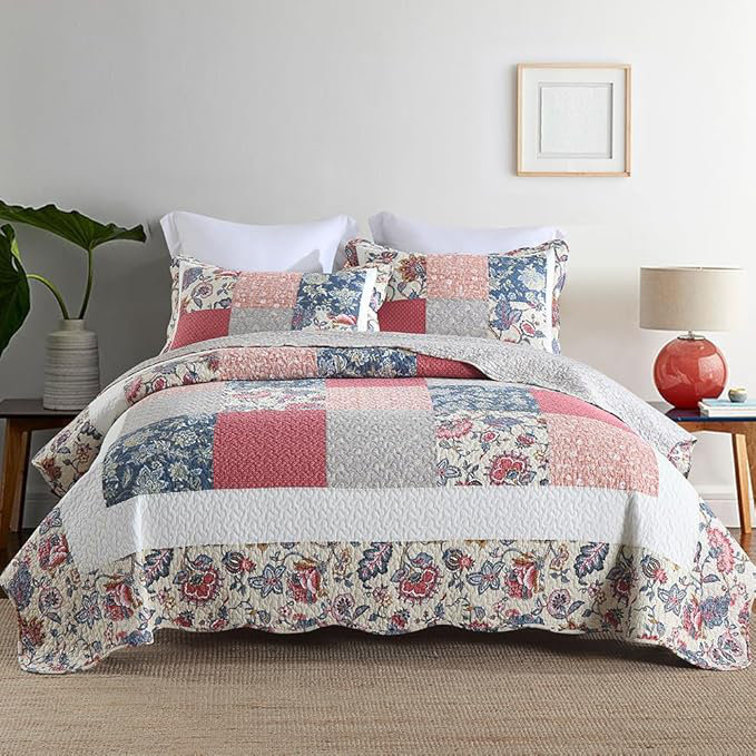 DANTUL 3 Pieces Reversible Coverlet Sets Comforters Comforters Vintage ...