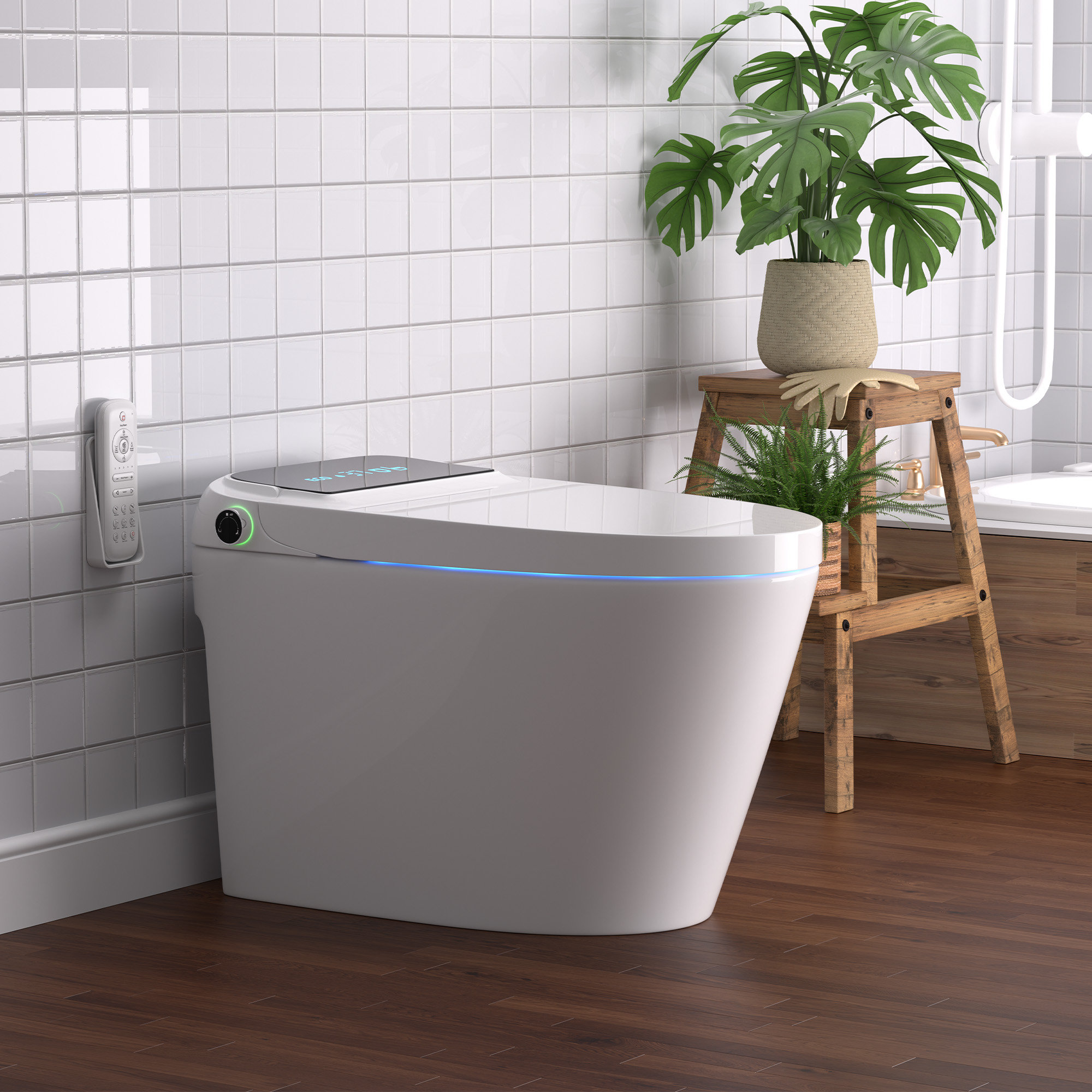 BCAN Smart Toilet With Tankless Bidet Wash, Auto-open Lid/seat, 1.28 ...