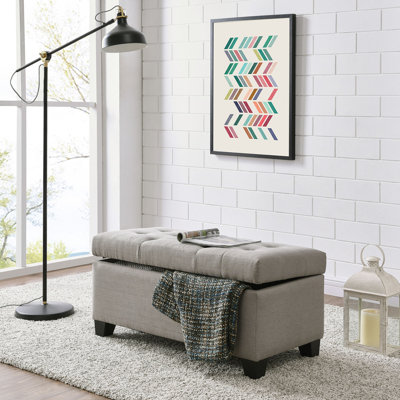 Latitude Run® Polyester Upholstered Storage Bench | Wayfair