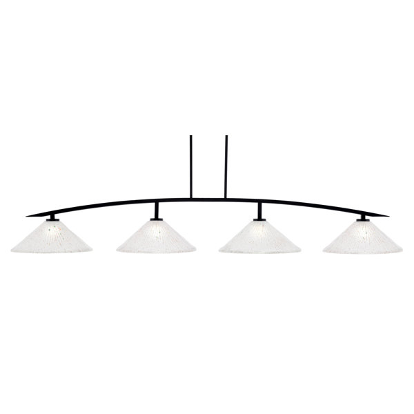 Toltec Lighting Kurve 4 - Light Steel Dimmable Chandelier | Wayfair