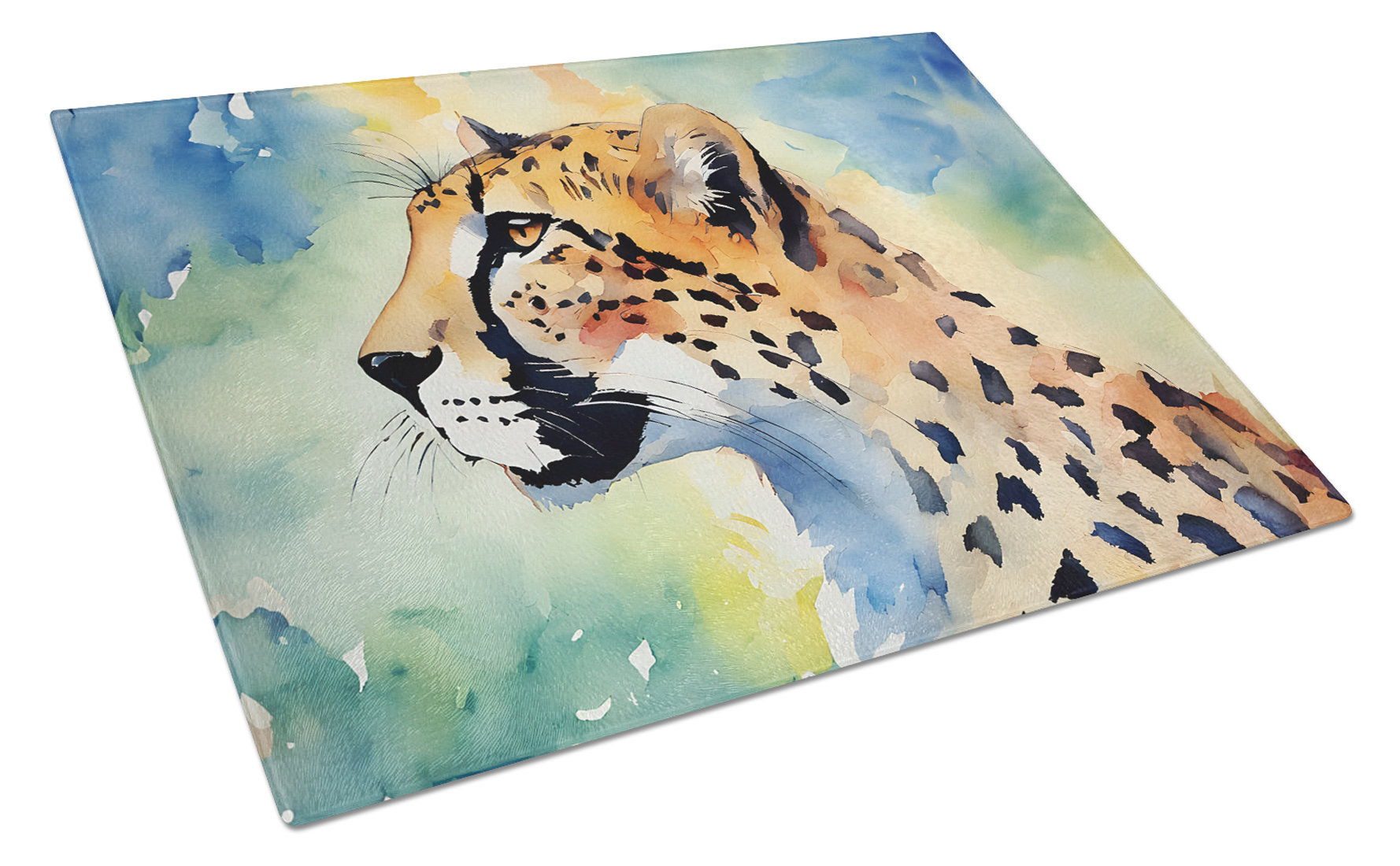 Caroline's Treasures Cheetah Glass Cutting Board Large | Wayfair