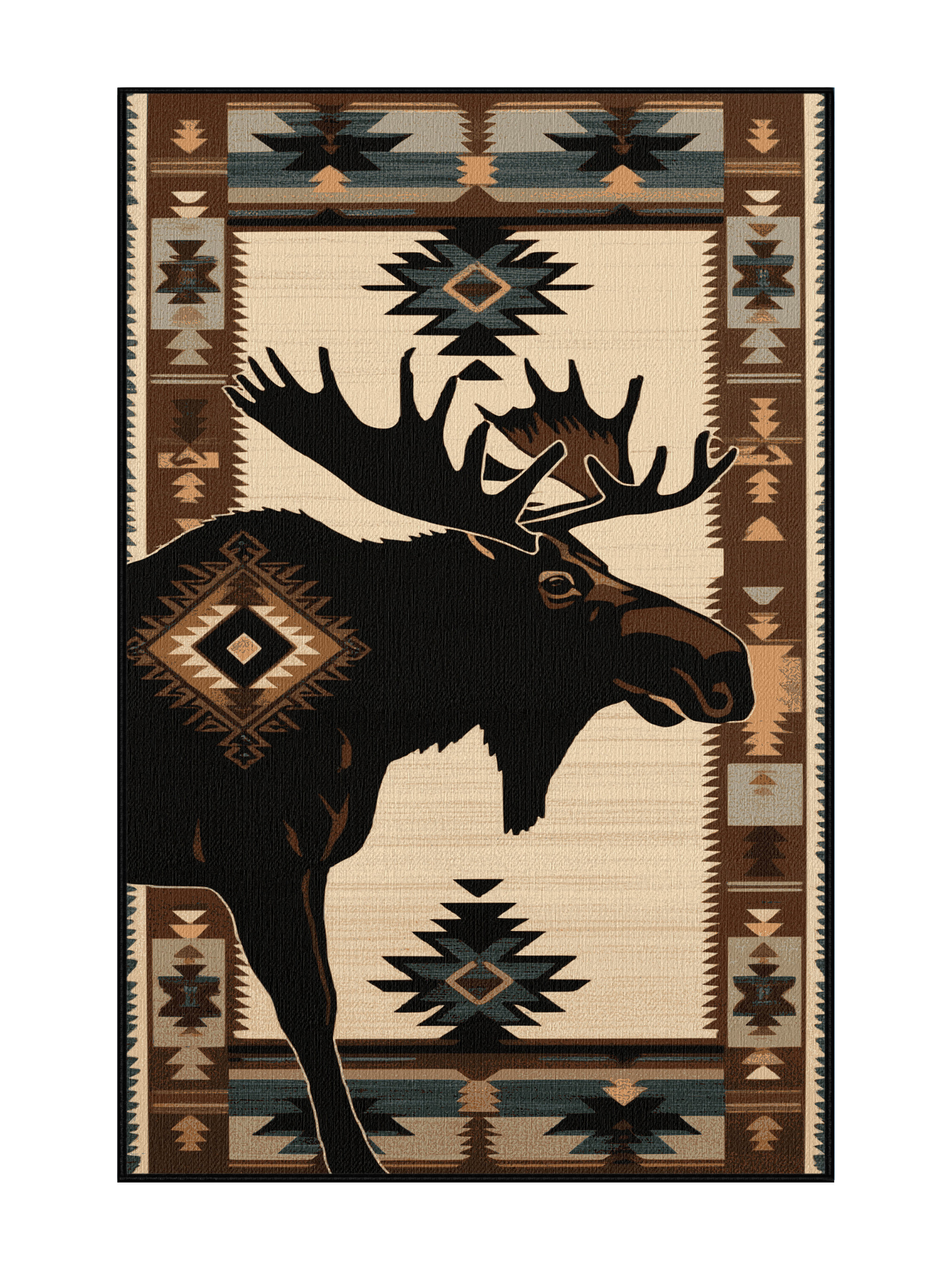 Foundry Select Washable Moose Southwestern Area Rug | Wayfair