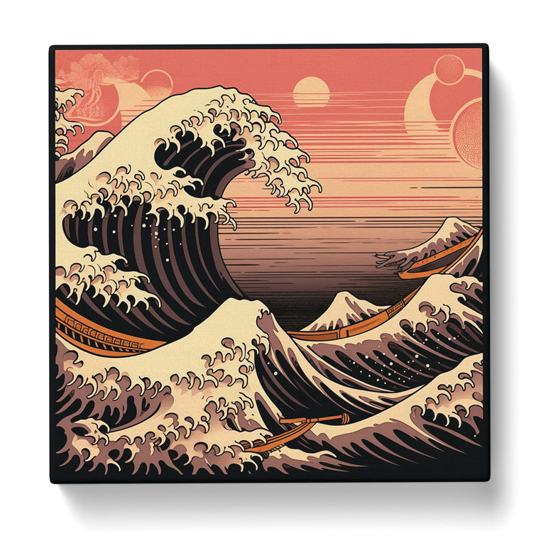 House of Hampton Japanese Wave Art Deco No.4 | Wayfair.ie
