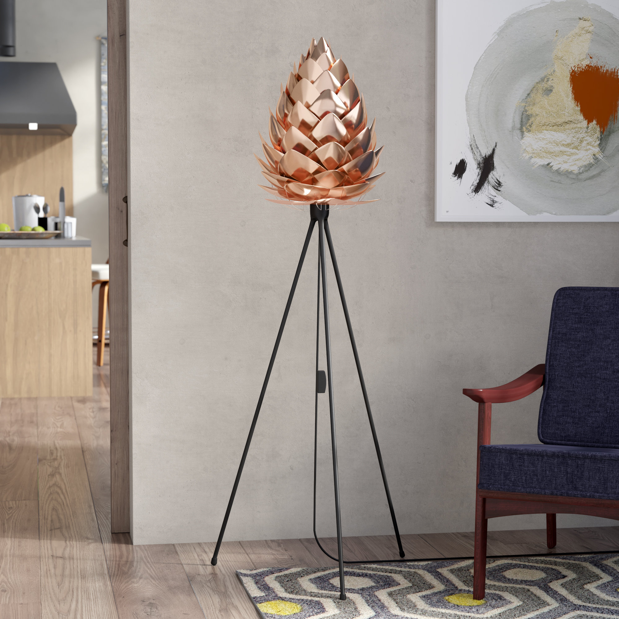 Ivy Bronx Yates 60" Tripod Floor Lamp | Wayfair