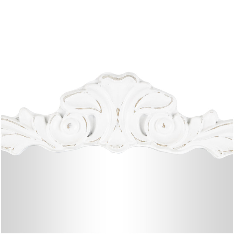 Ophelia & Co. Jarious Wooden Arched White Wall Mirror with Scroll ...
