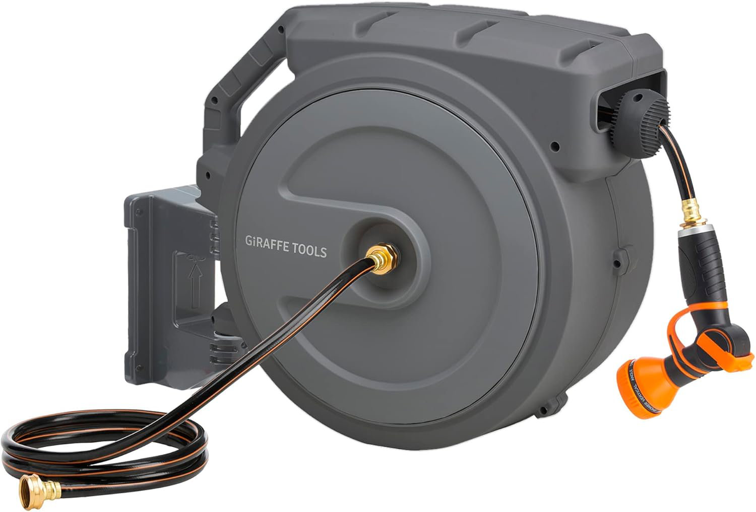 INKEDZ Tools Metal Retractable Hose Reel 130 FT Wall Mounted Heavy Duty ...
