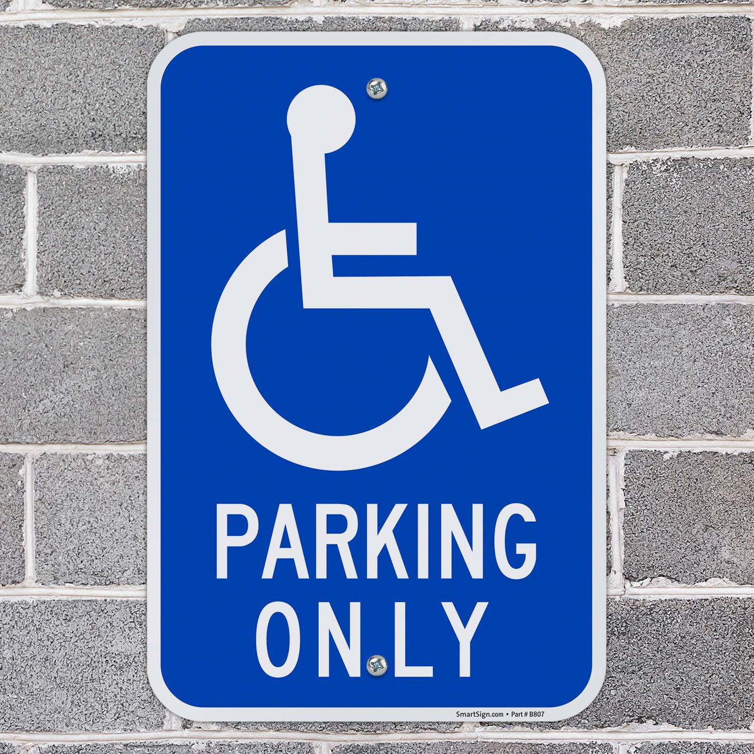 SmartSign Handicap Parking Only With Handicapped Symbol Engineer Grade ...