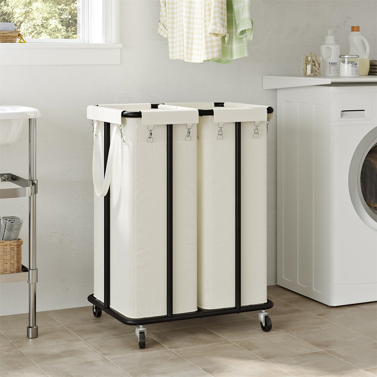 FANGCHANG Metal Rolling Laundry Sorter with Handles | Wayfair