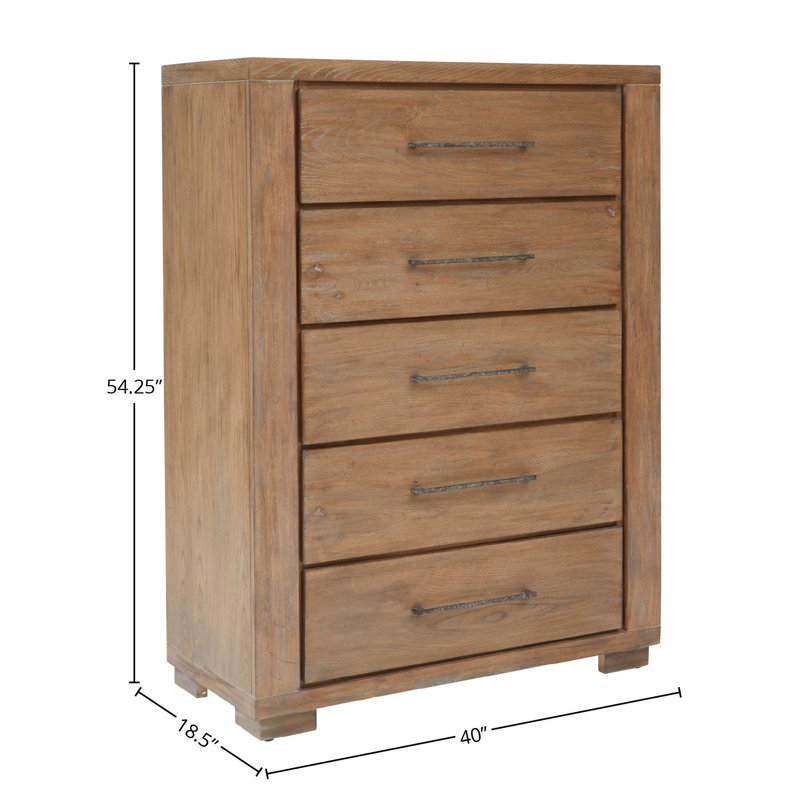 Dick Idol Collection Driftwood Transitional 5-Drawer Vertical Chest ...