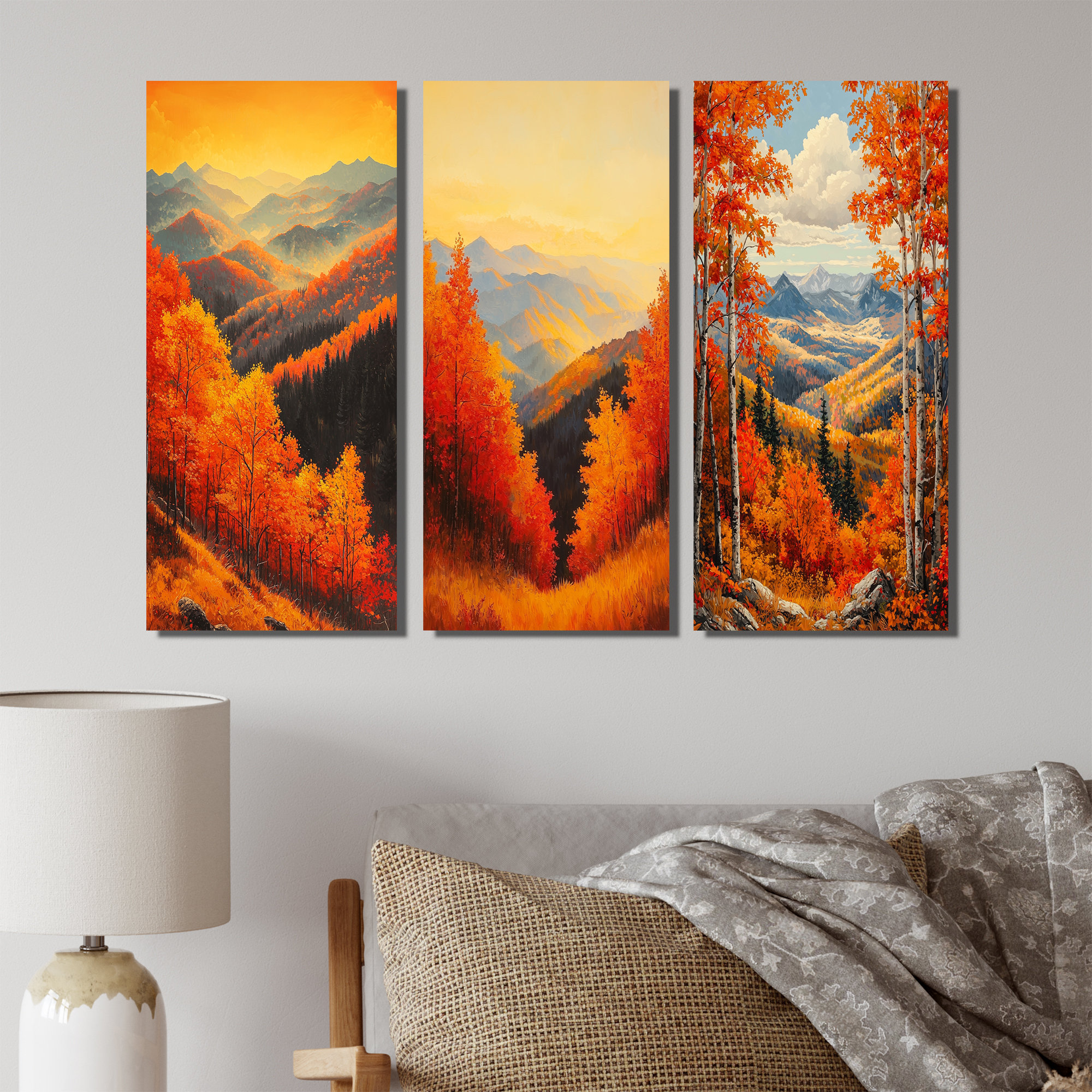 Millwood Pines Autumn Leaves In The Vermount Mountains I - Landscape ...