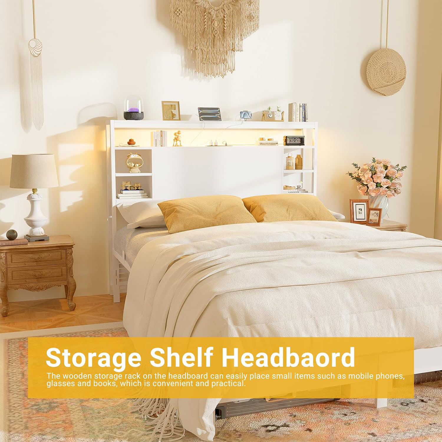AGROTECH AVS Full Size Headboard with Storage, Headboards with Outlet ...