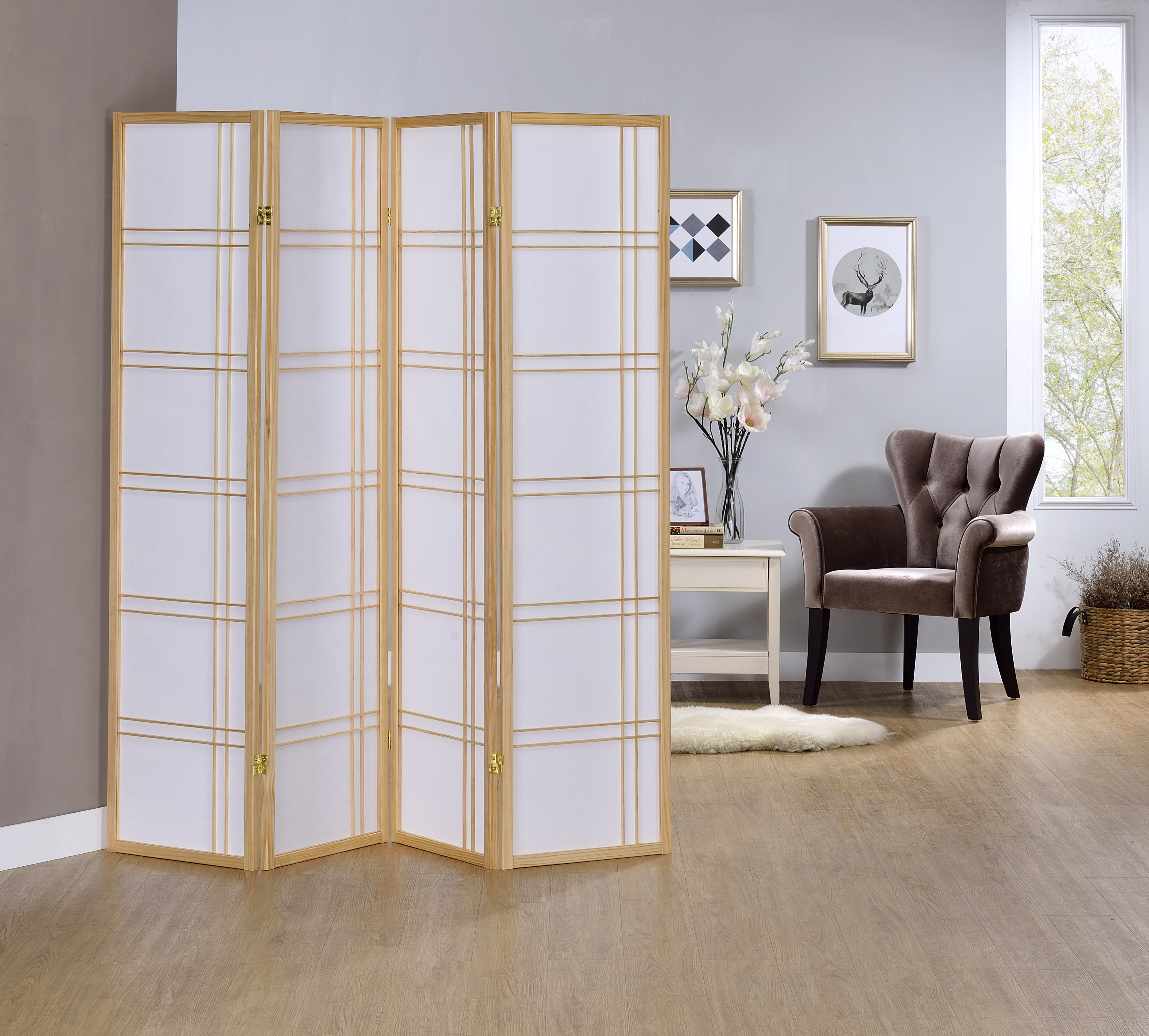 Winston Porter Keitez 70.5" Tall Rice Paper Folding Room Divider ...