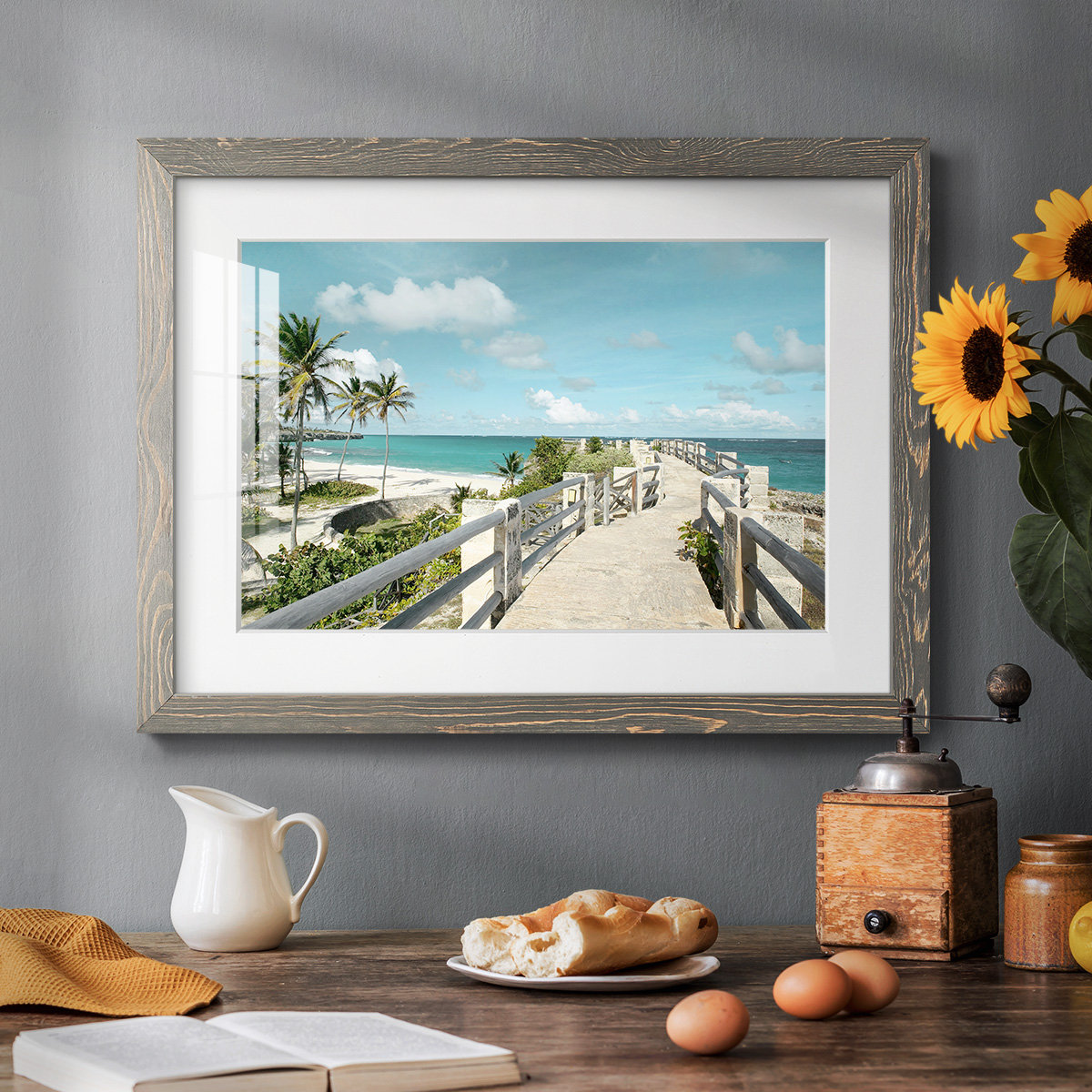 Highland Dunes Harrismith Beach Walkway Framed On Paper Print | Wayfair