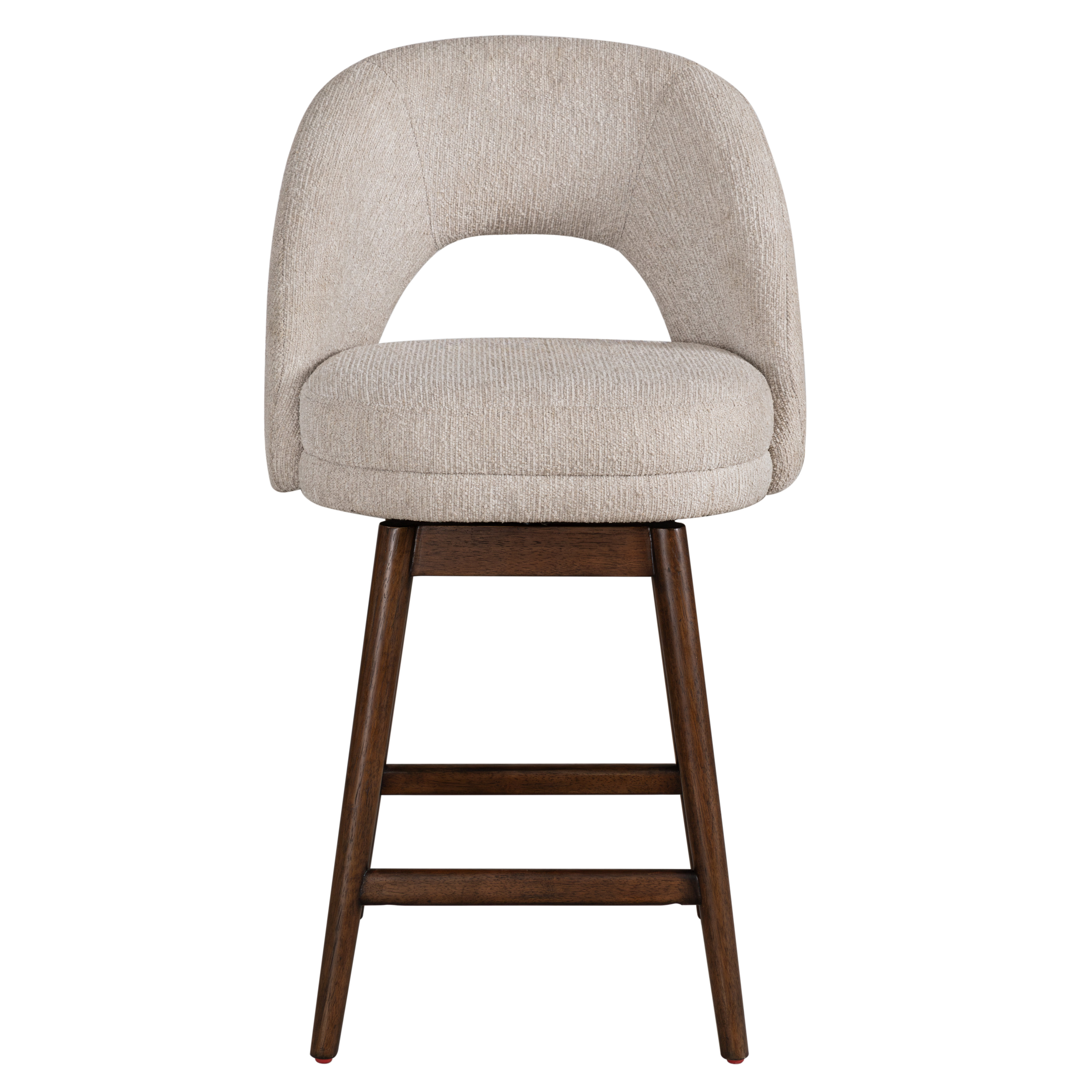 George Oliver Watanabe Solid Wood Upholstered Counter Height Or Bar Height Swivel Barstool With ...