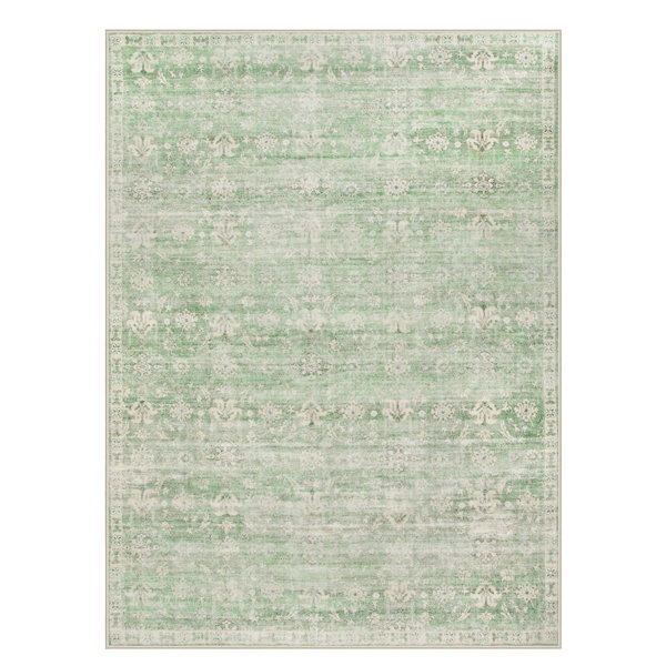 Bungalow Rose New French Tribal Area Rug – Soft Washable Full-Coverage ...