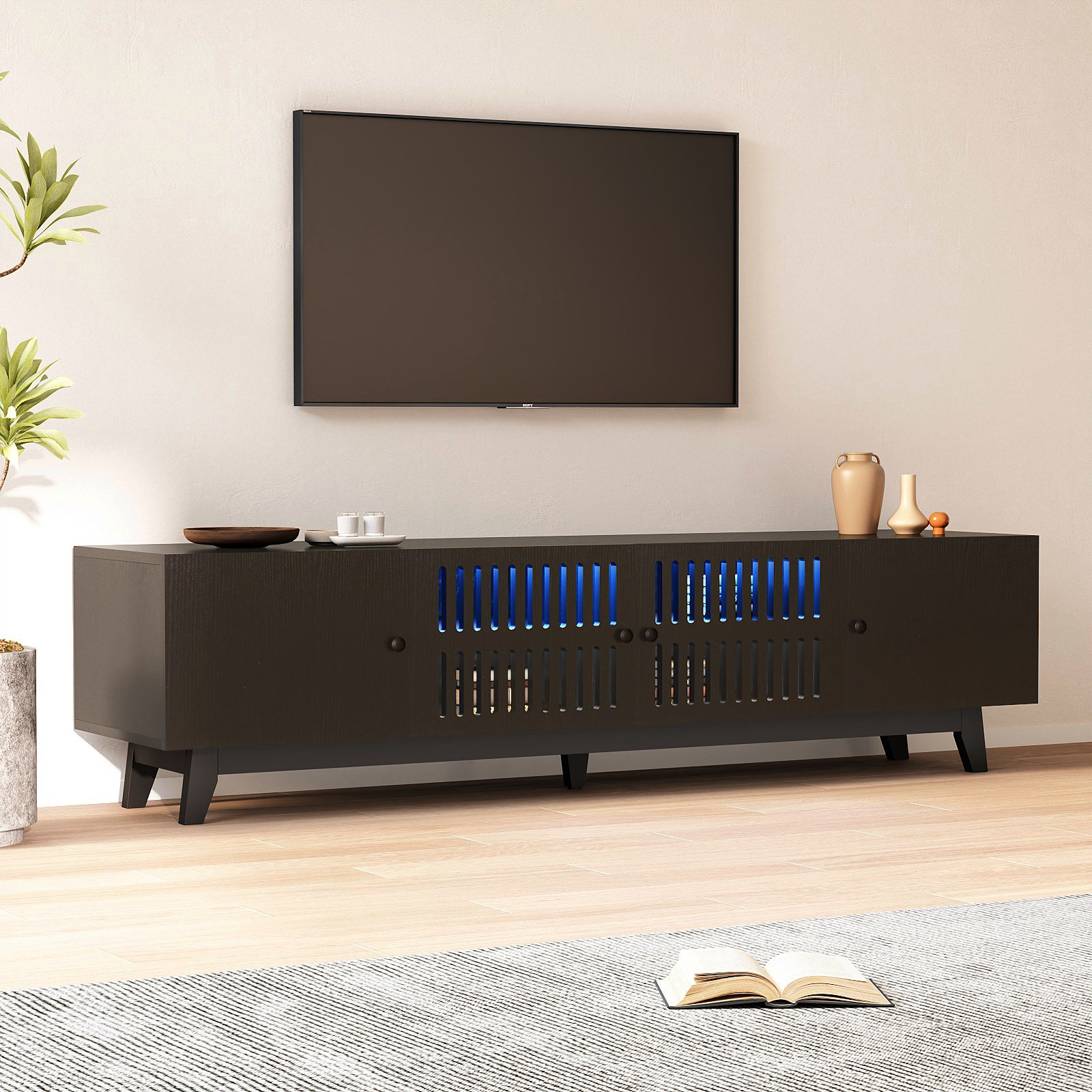 Wrought Studio Mid Century Modern Tv Stand For 70 Inch Tv With Music ...