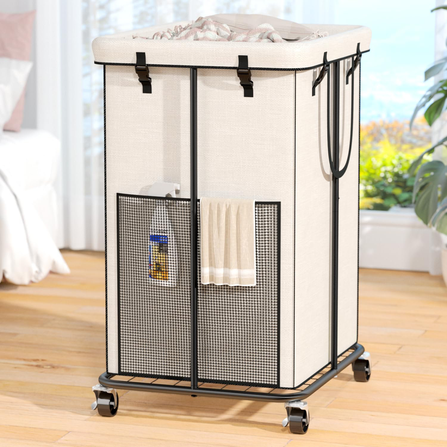 Latitude Run® 150L Laundry Hamper With Wheels, Rolling Laundry Basket ...