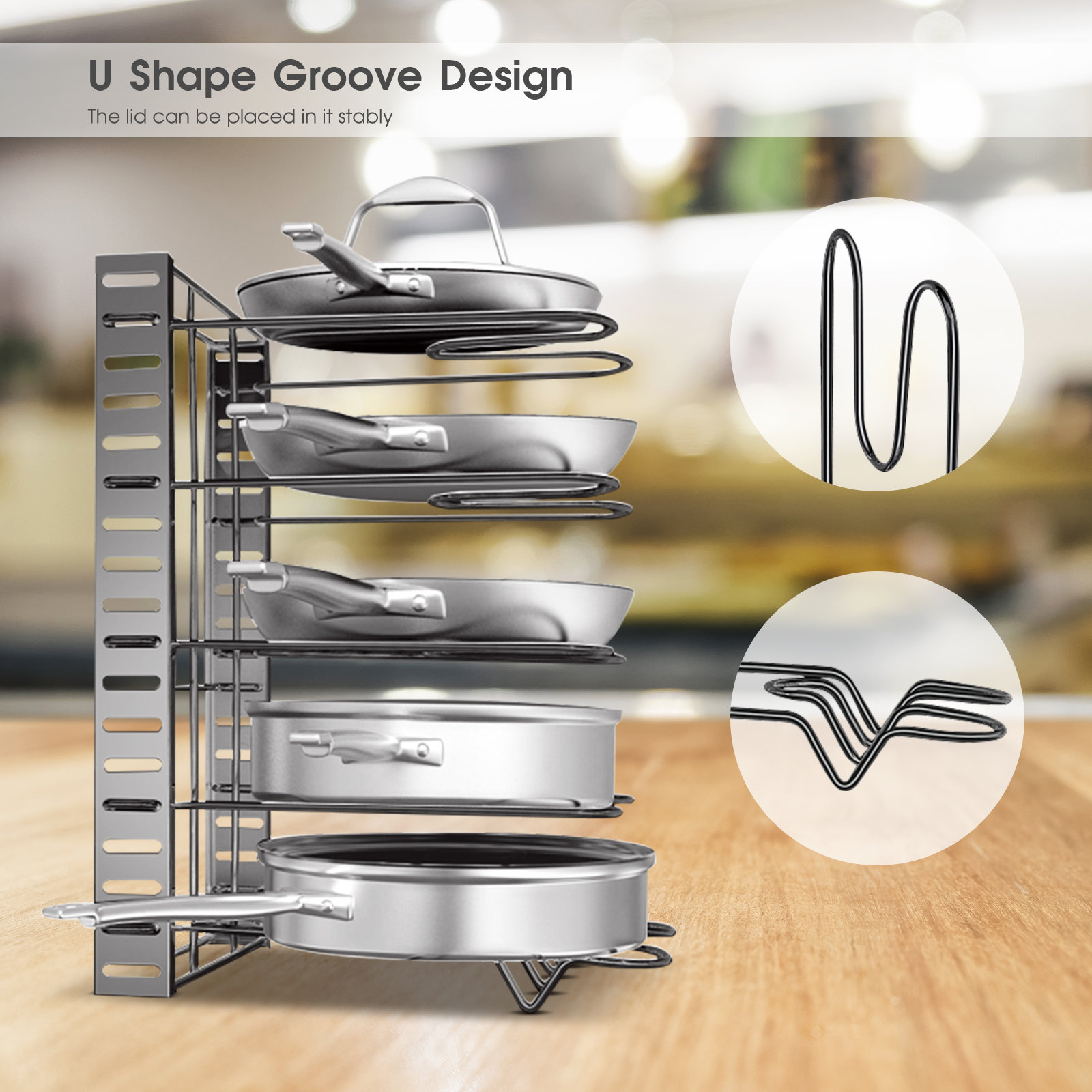 Prep & Savour Adjustable storage kitchen divider & Reviews | Wayfair