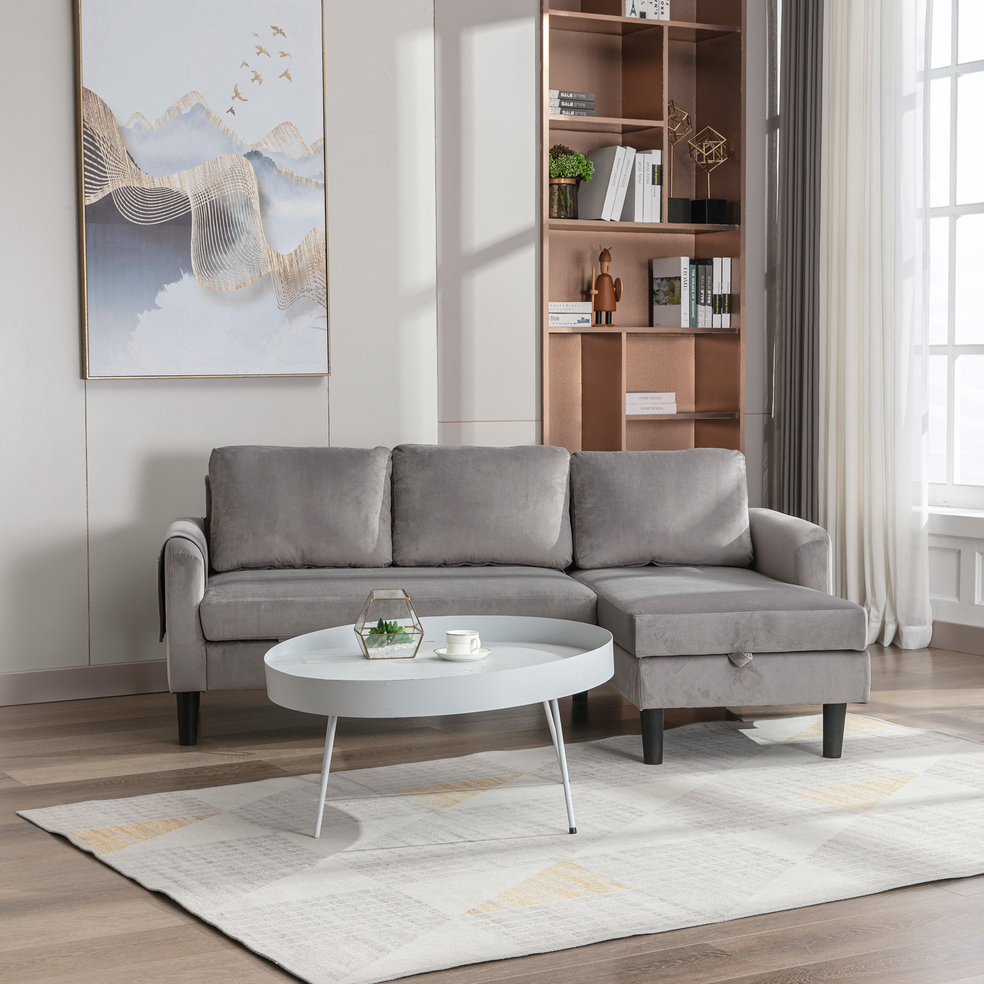 Latitude Run® Carveth Upholstered Sectional & Reviews | Wayfair