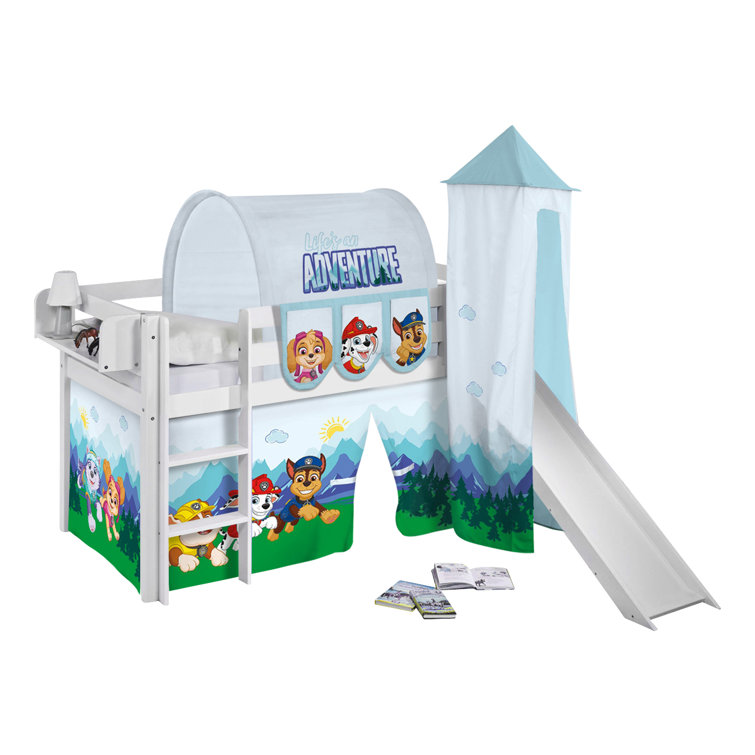 Lilokids Jelle loft bed with curtain and tower PAW Patrol play bed ...
