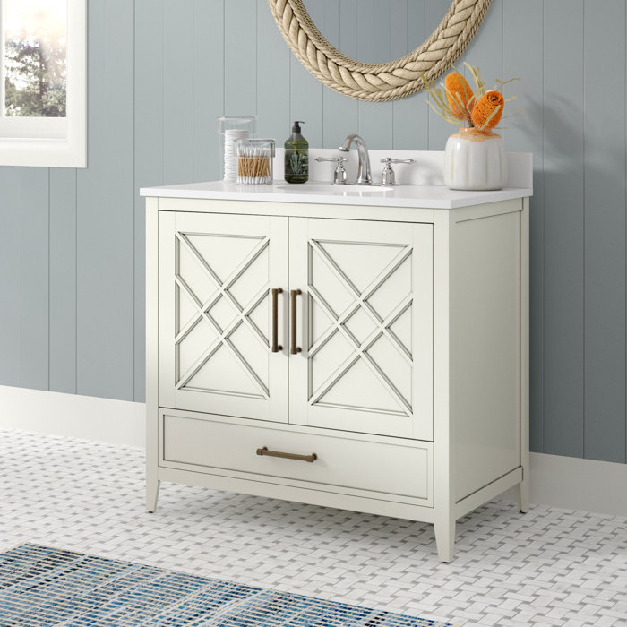 Sand & Stable Brecken 36'' Single Bathroom Vanity with Stone Top ...