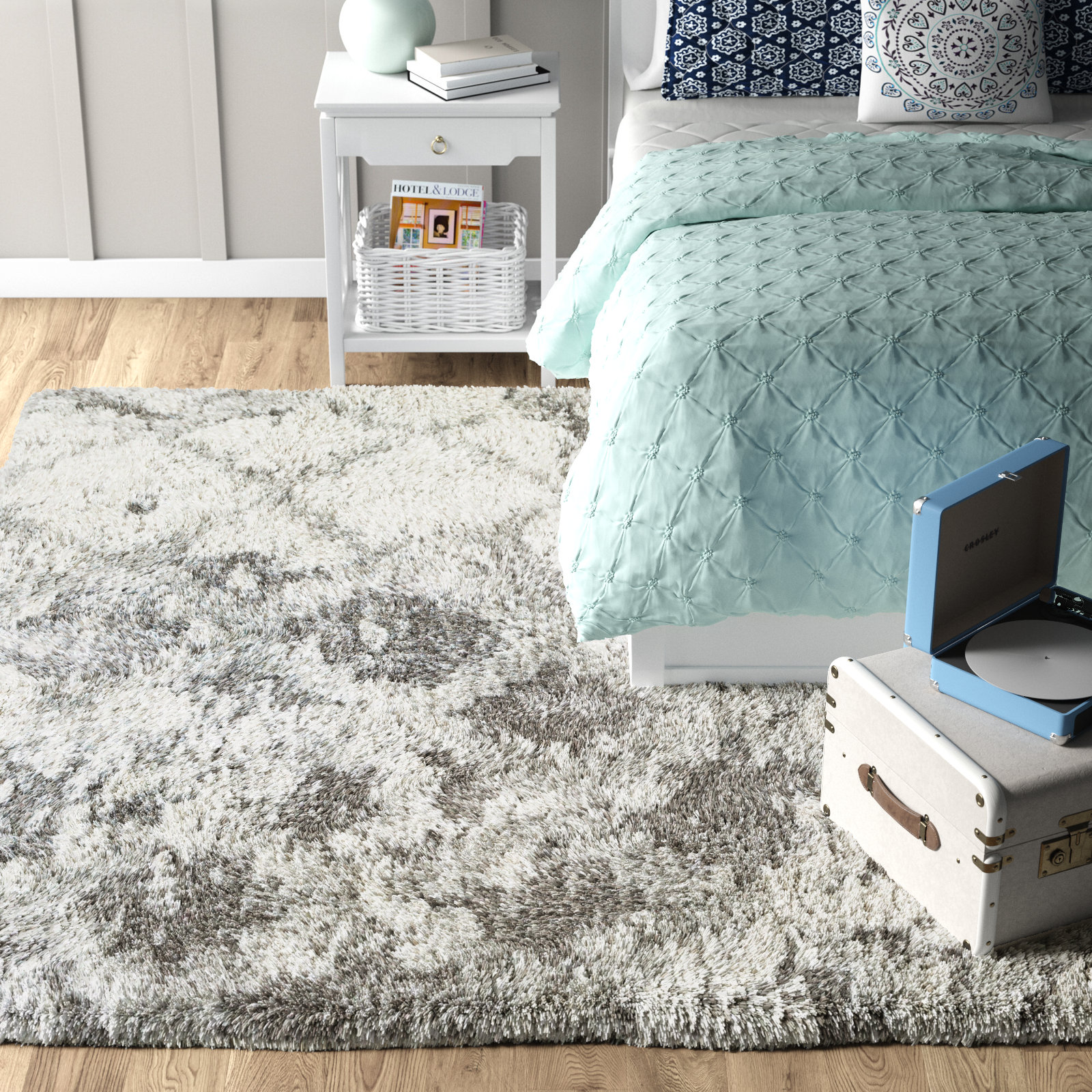 Wade Logan® Dittman Geometric Gray/White Area Rug & Reviews | Wayfair