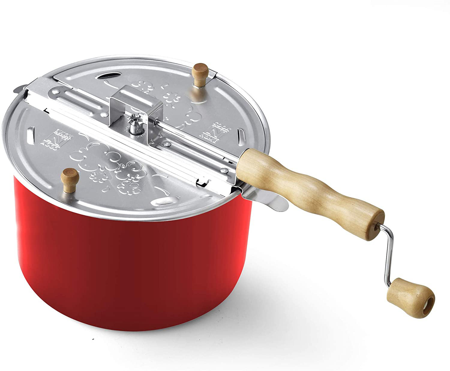 Cook N Home Stovetop Popcorn Popper with Crank, 6-Quart Aluminum ...