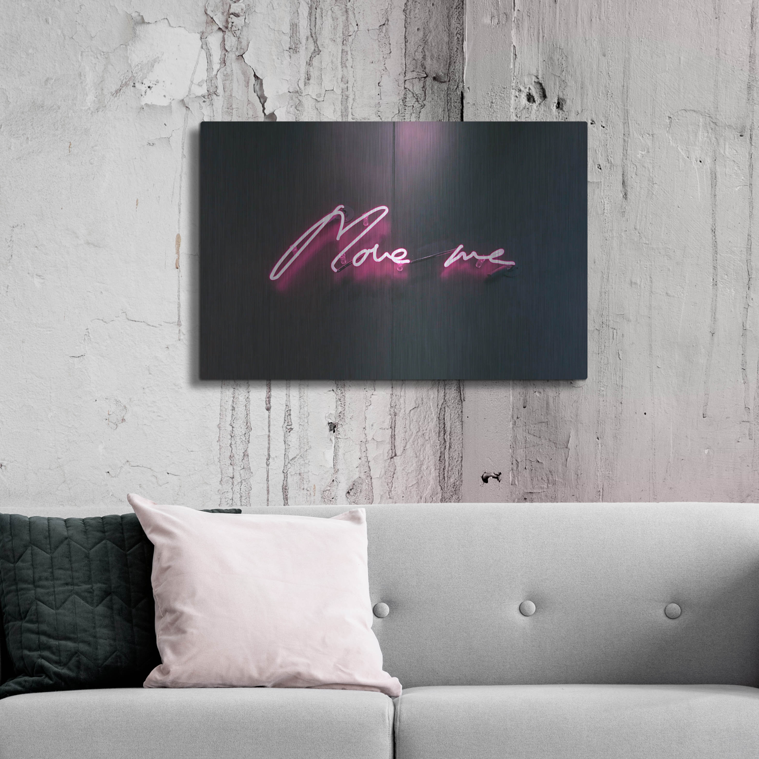 Ebern Designs Move Me In Neon Pink', Metal Wall Art | Wayfair