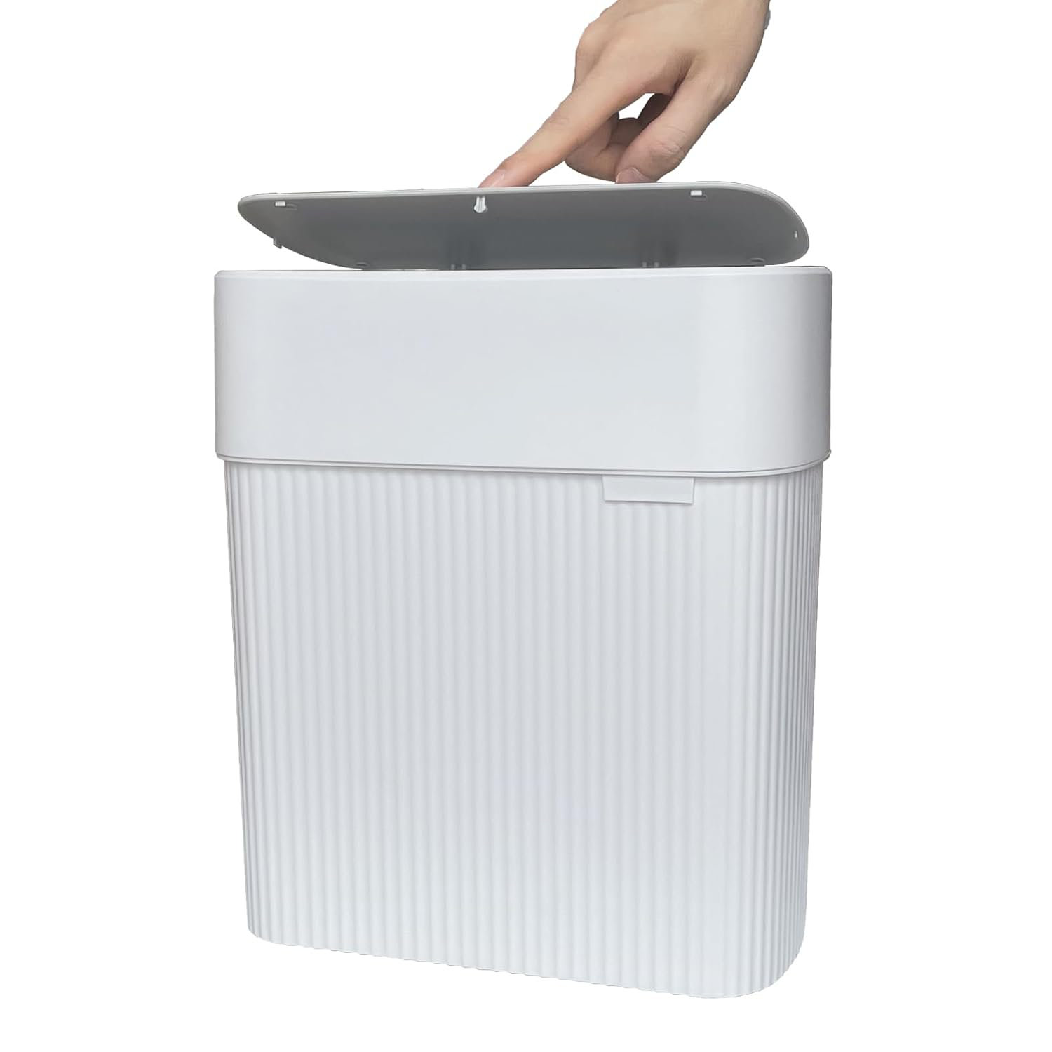 Wonpex Bathroom Trash Can With Lid, 12L Small Plastic Garbage Can For ...