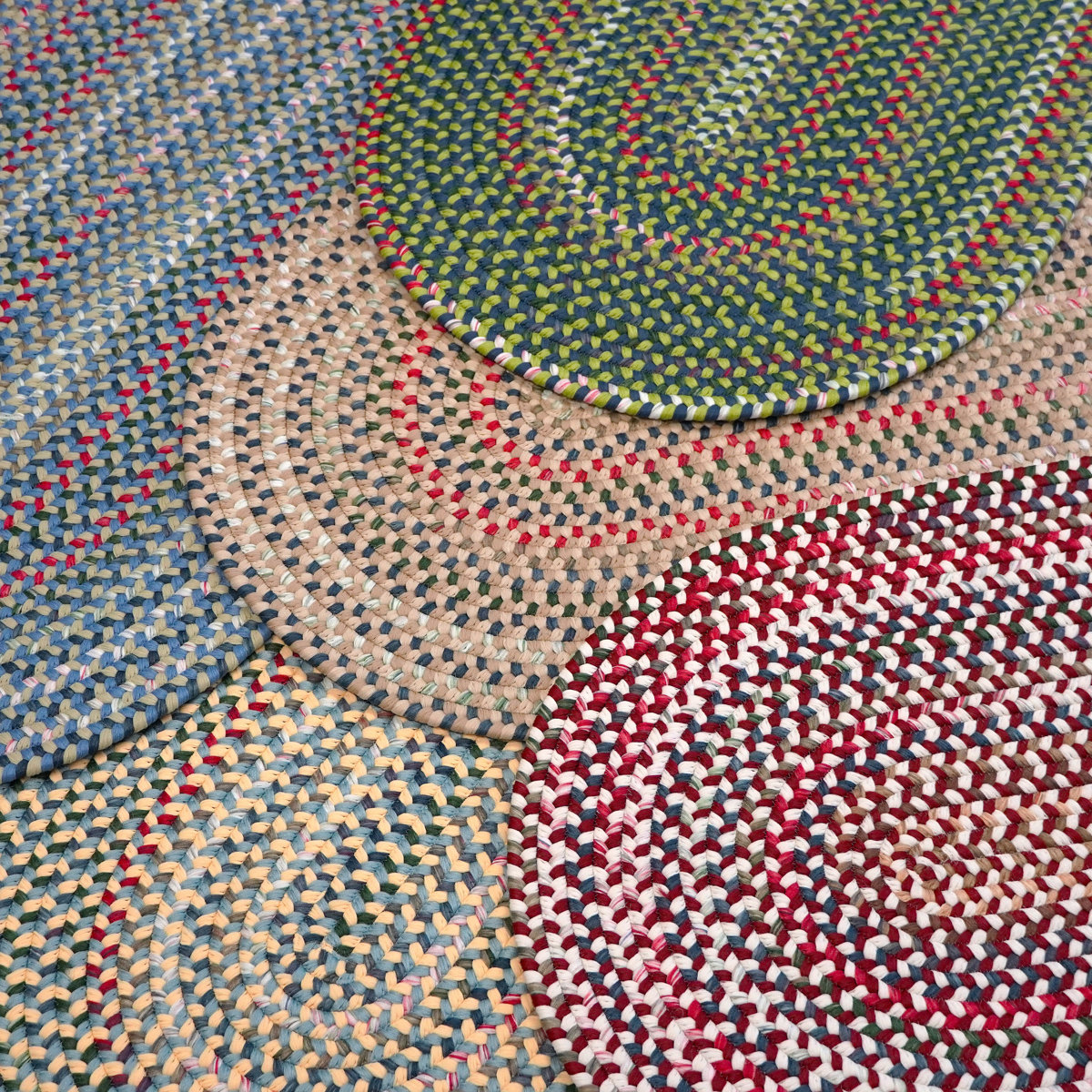 August Grove® Ashland Teal Multi Braid Traditional Farmhouse Area Rug ...