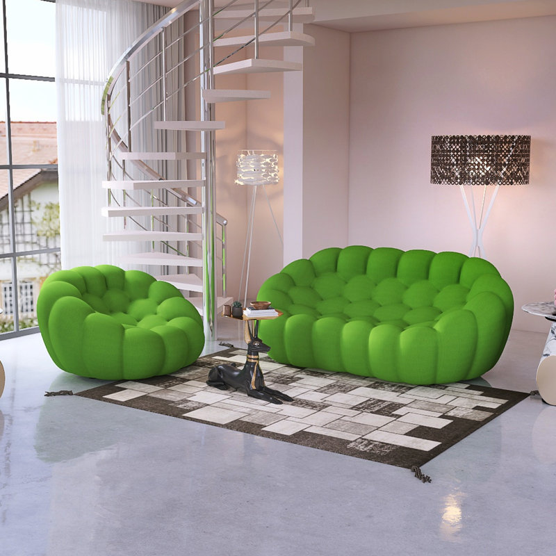 Orren Ellis Villance 2 Piece Curved Living Room Set | Wayfair