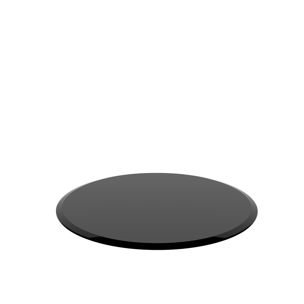 Wrought Studio™ 36" Inch Round Tempered Glass Table Top Black Glass 2/5 ...