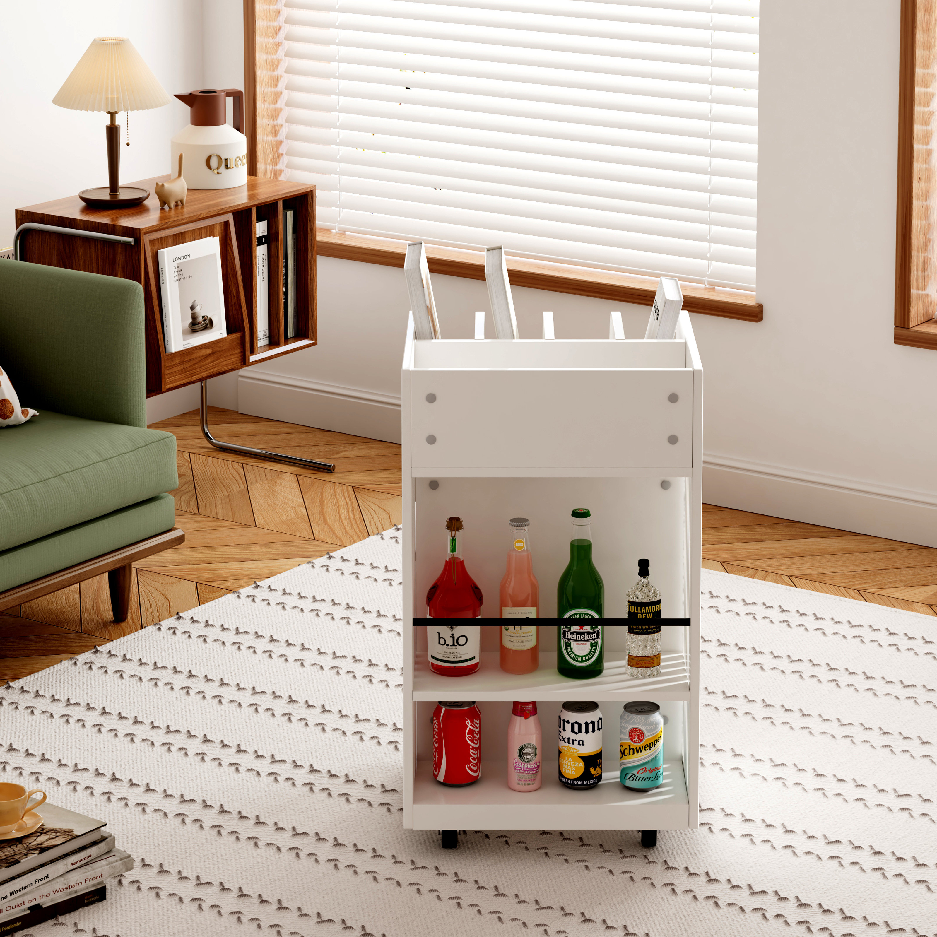 Ebern Designs 4 Tier Kitchen Island Cart With Spice Rack & Locking ...