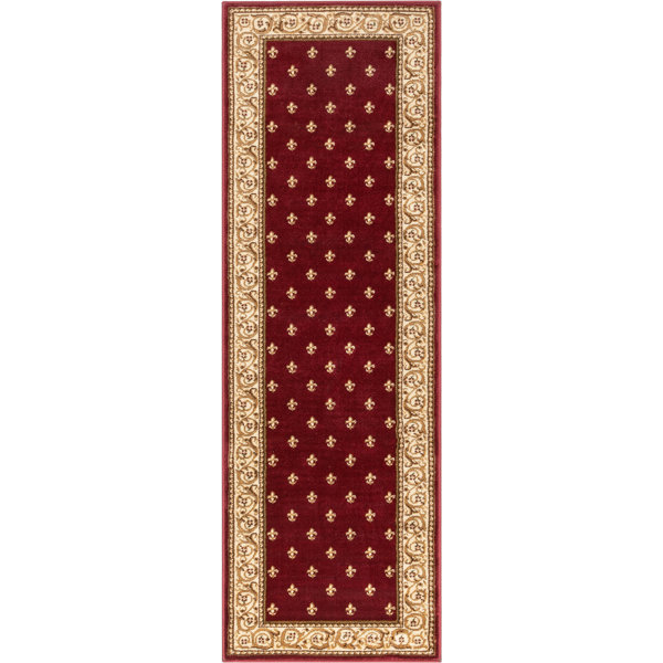 Charlton Home® Dezerey Fleur De Lis Traditional Oriental Red Plush Rug ...