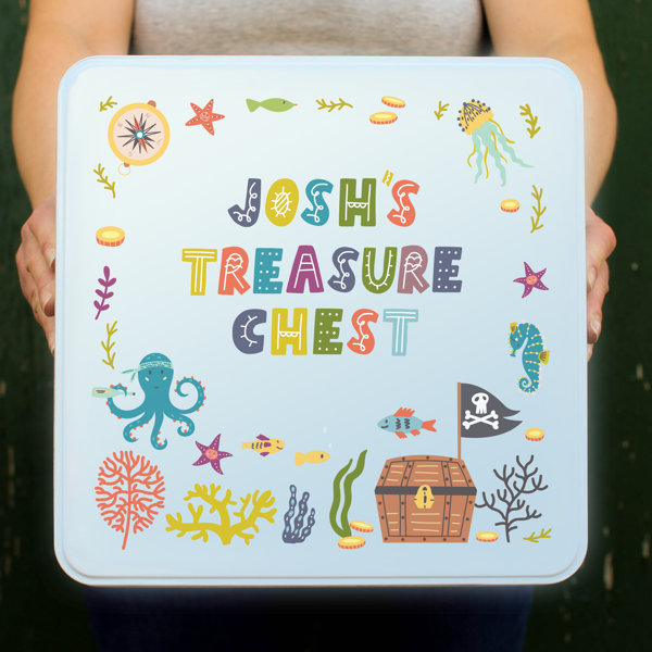 East Urban Home Personalised Treasure Chest Metal Box | Wayfair.co.uk