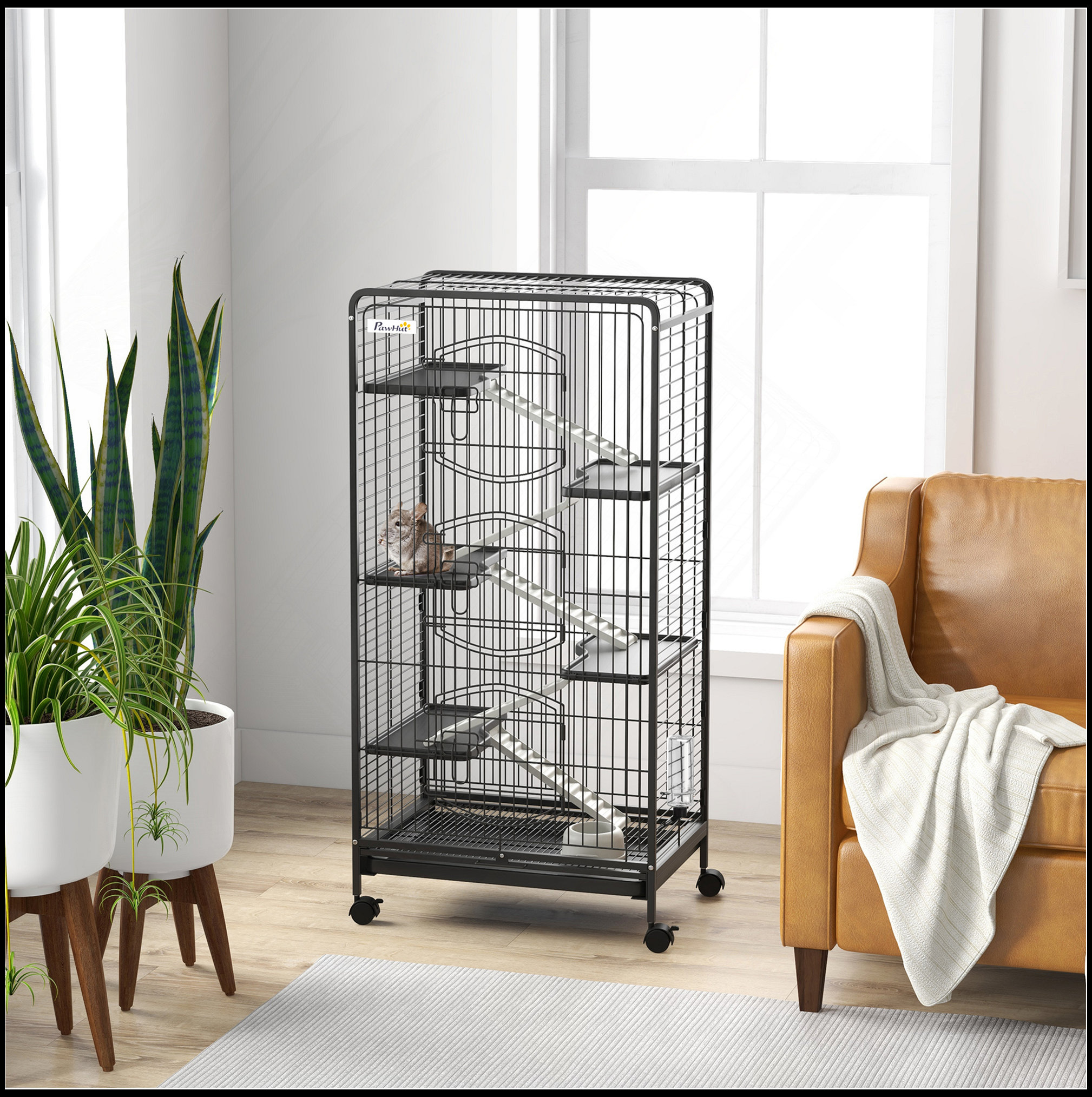 KUNMINGZHUHE 6 Level Small Animal Cage For Dwarf Rabbits, Pet Minks ...