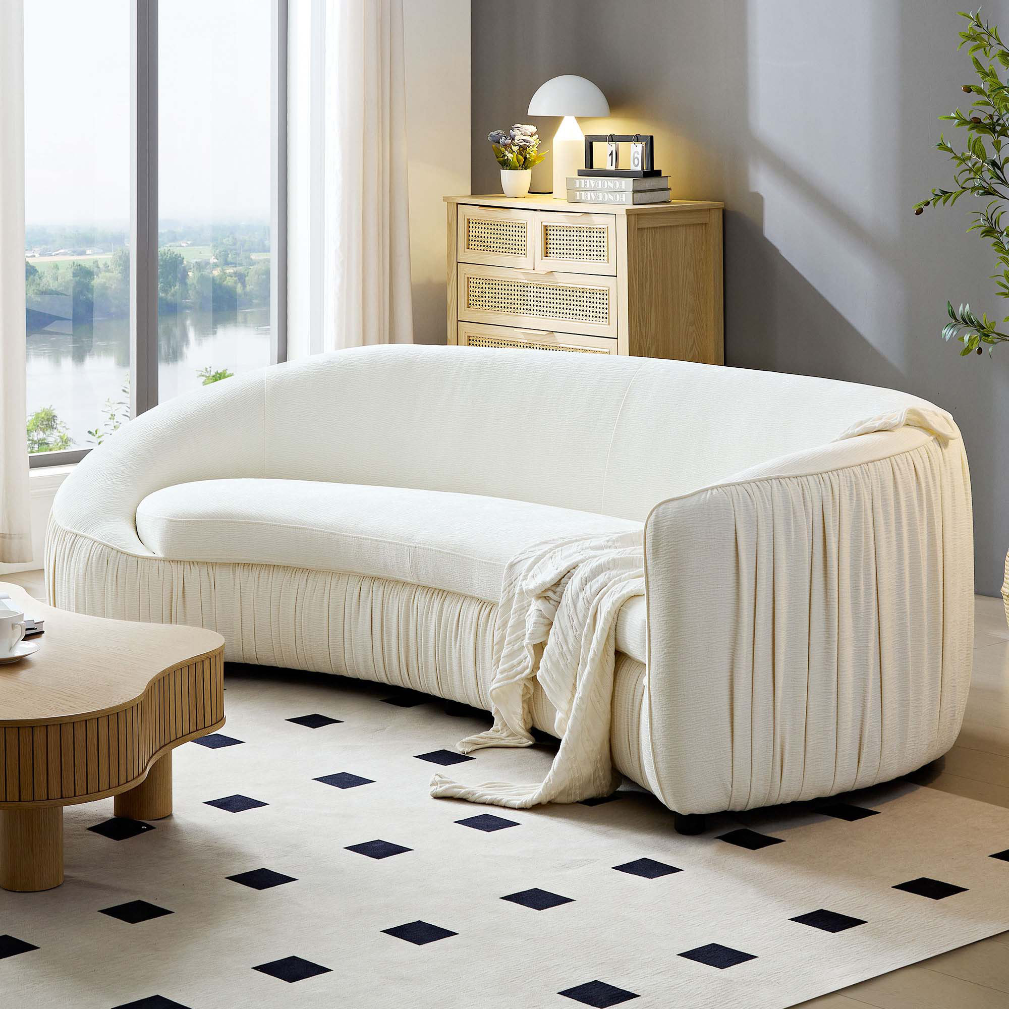 Latitude Run® Modern 4-Seat Upholstered Curved Shaped Sofa Couch | Wayfair