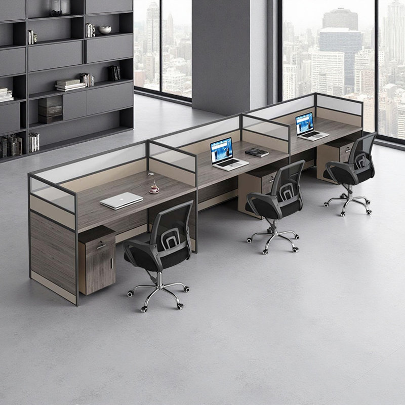 17 Stories Computer Desk, Desk, Work, 3 Person Office Cubicle | Wayfair