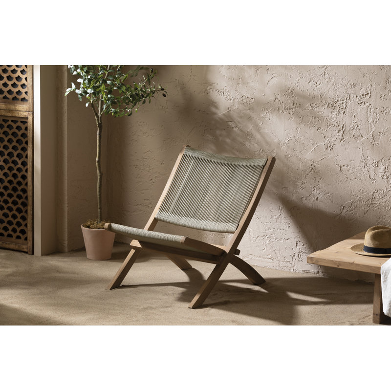 South Shore Agave Teak Outdoor Armless Lounge Chair & Reviews | Wayfair