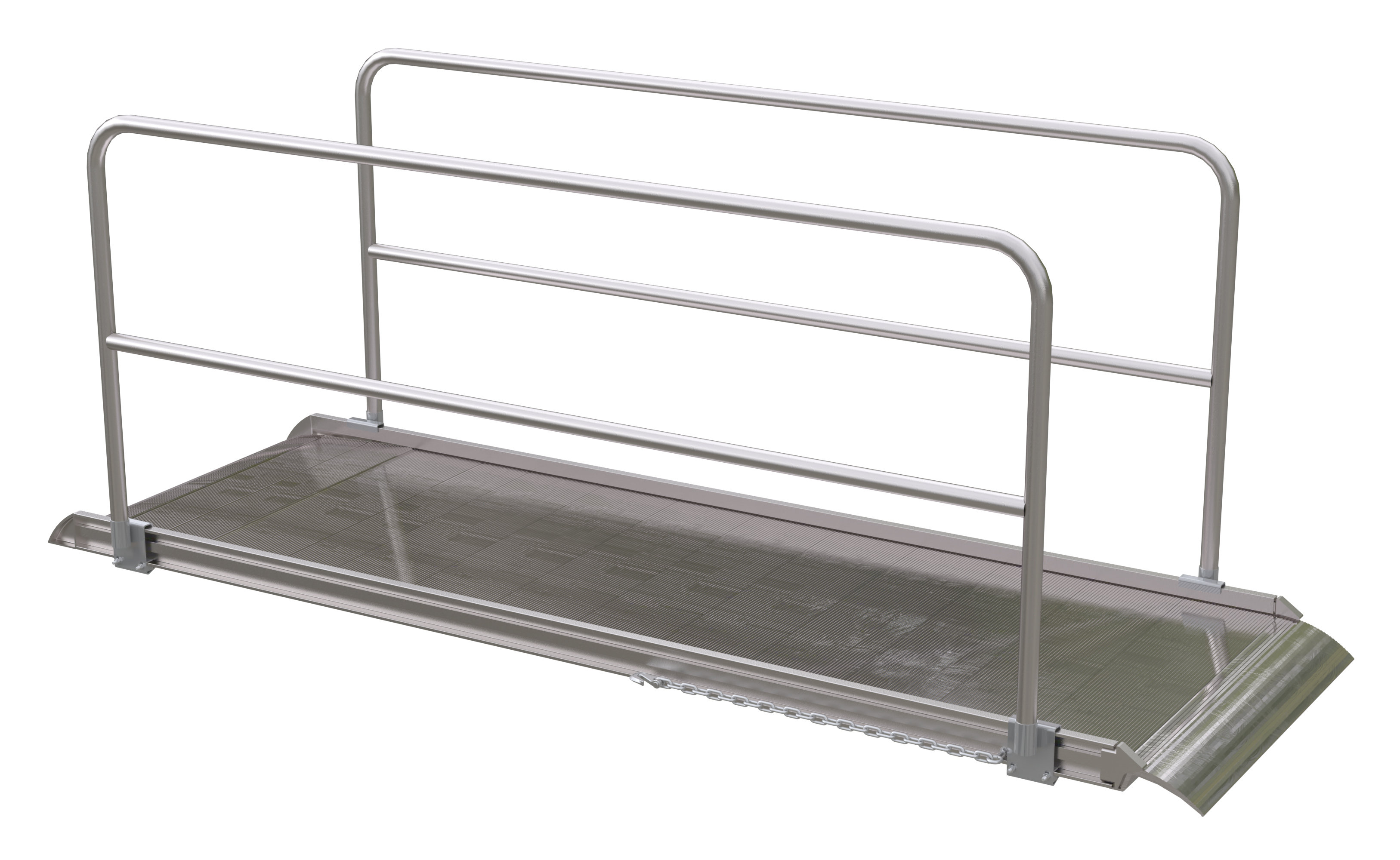 Vestil 120 in. x 38 in. Aluminum Walk Ramp Handrail Overlap - Wayfair ...