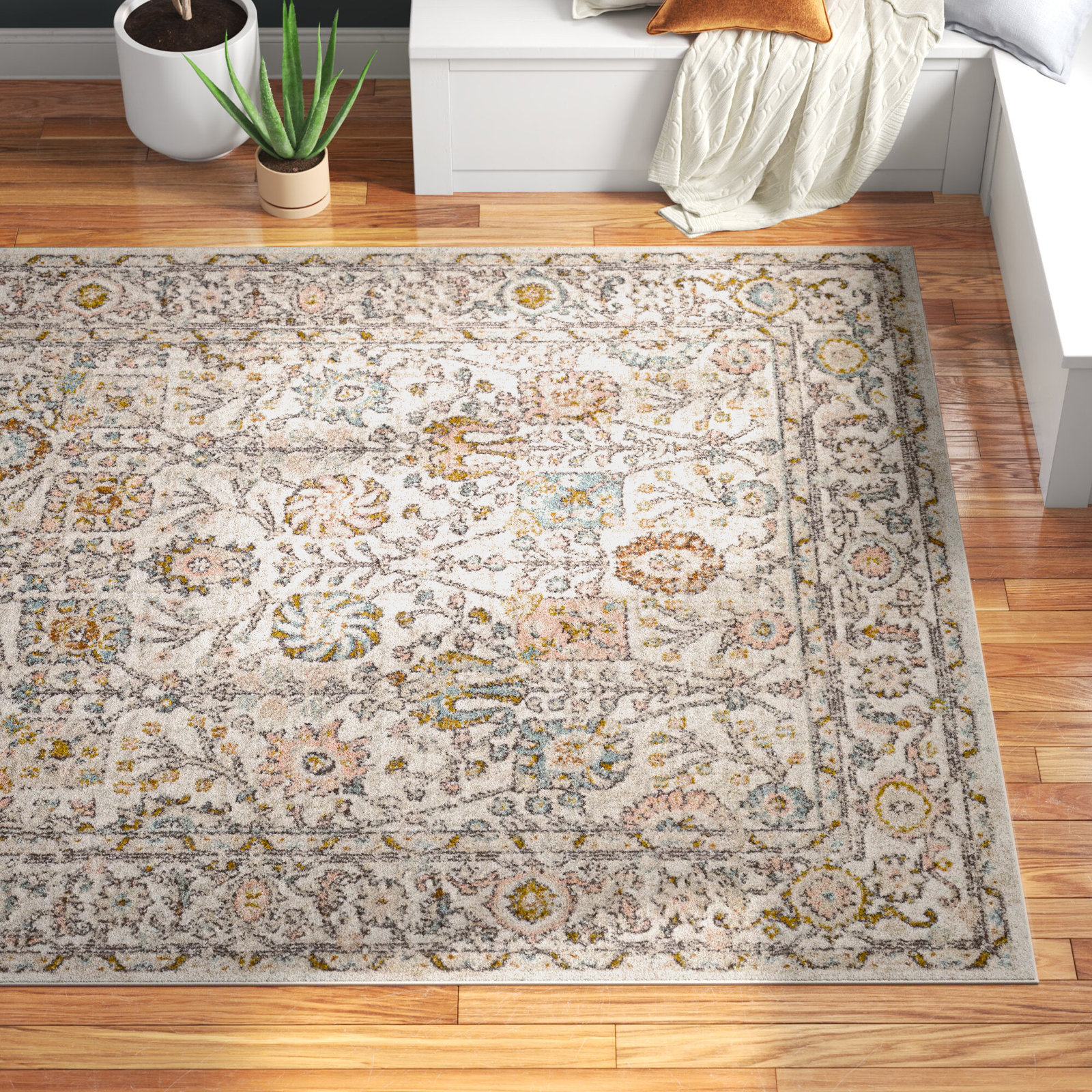 Langley Street® Evgenia Oriental Teal/Brown Area Rug & Reviews | Wayfair